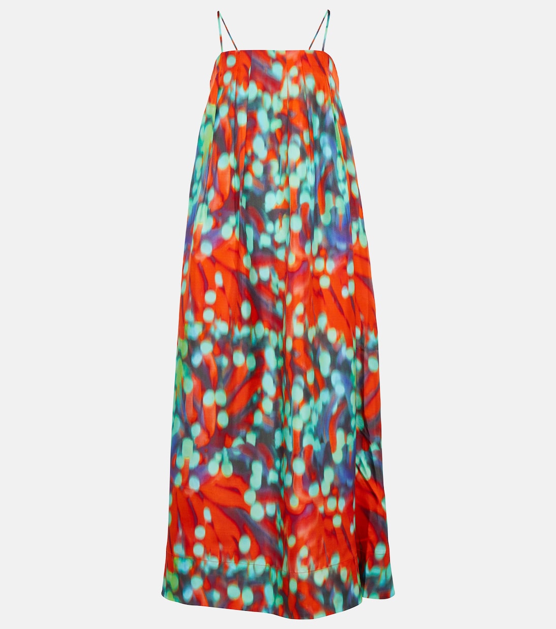ASCENO Heather Printed Silk Maxi Dress in Multicoloured | Endource