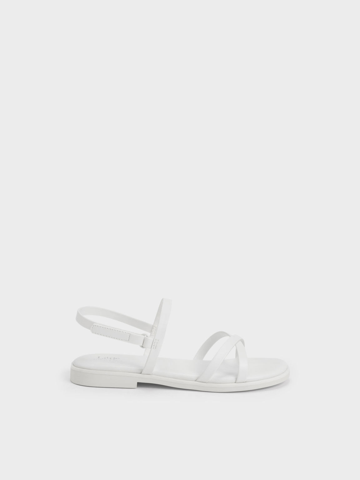 Charles And Keith Crossover Backstrap Sandals In White Endource