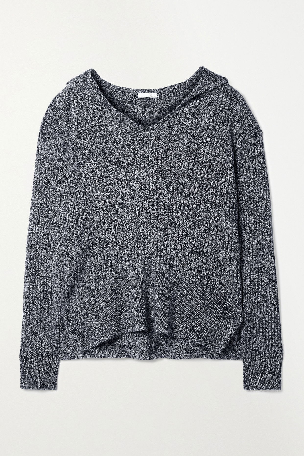 SKIN Madeira Hooded Ribbed Cotton And Cashmere-Blend Sweater in Gray ...