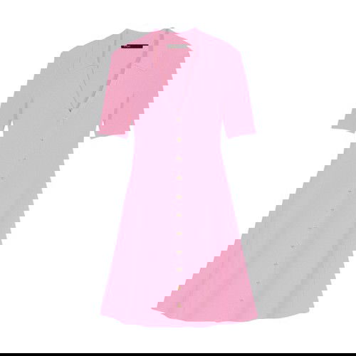 MAJE Sparkly Ribbed Knit Dress in Rose Pale | endource