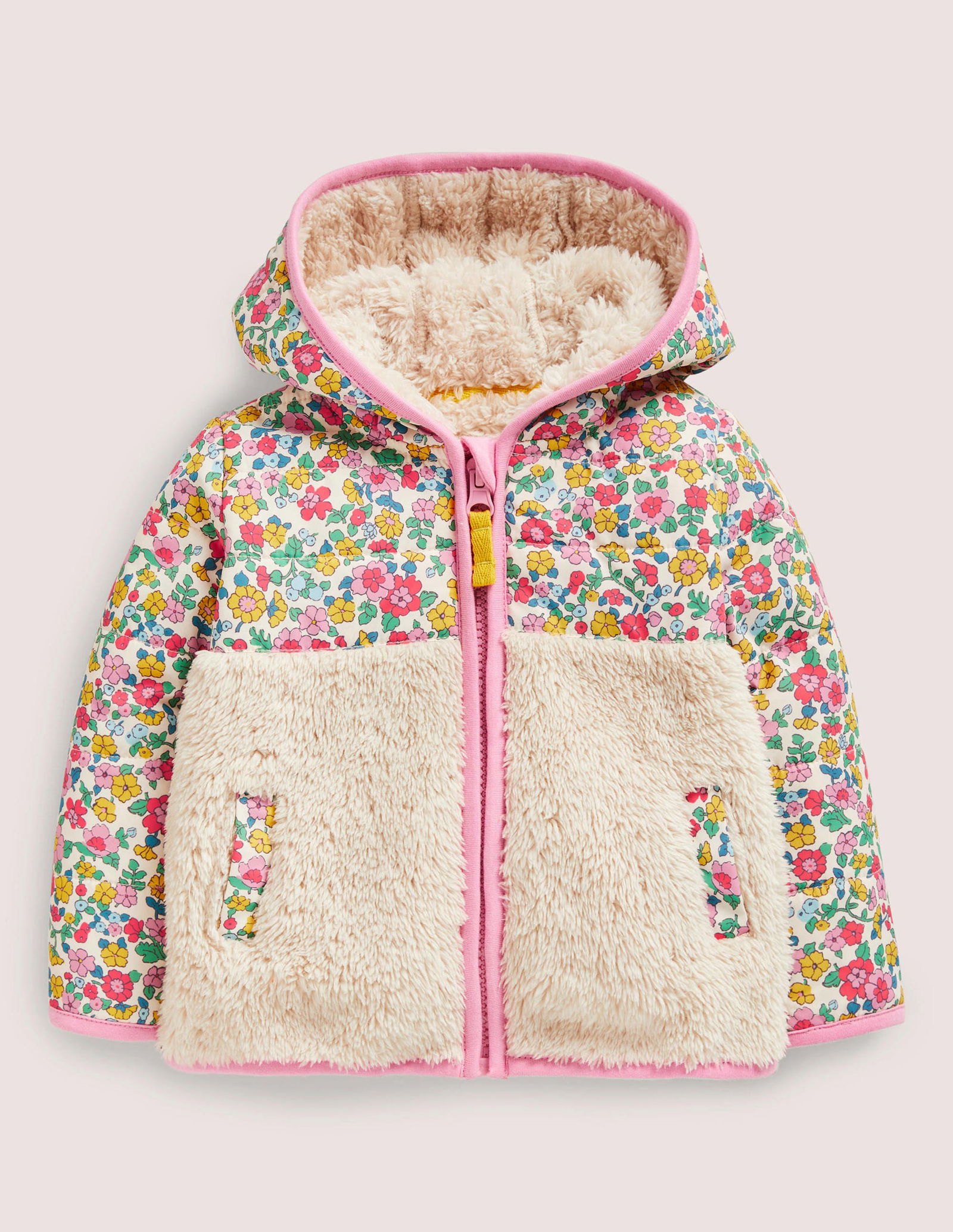 BODEN Borg Zip-Up Jacket in Oatmeal | endource