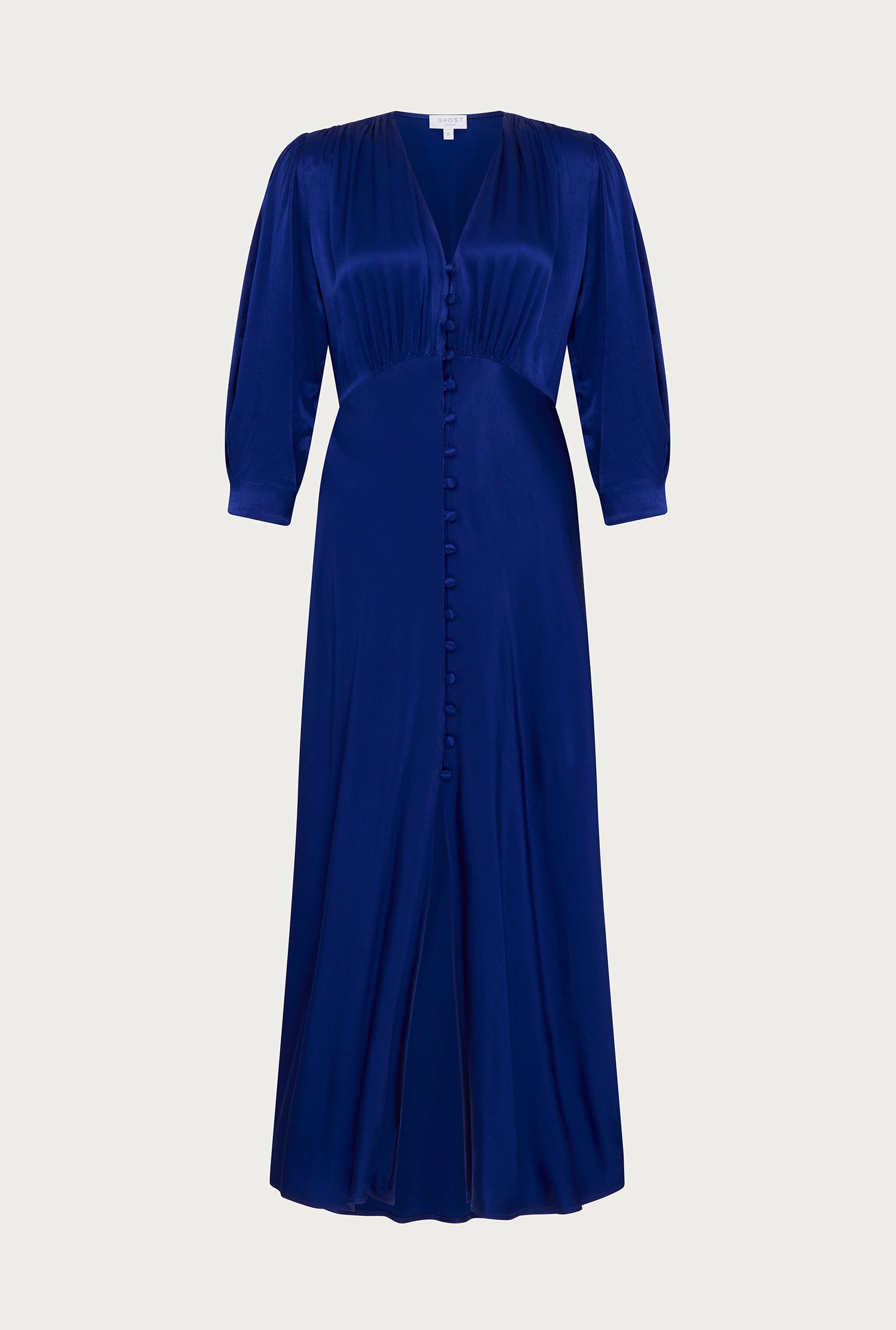 GHOST Madison Satin Midi Dress | endource