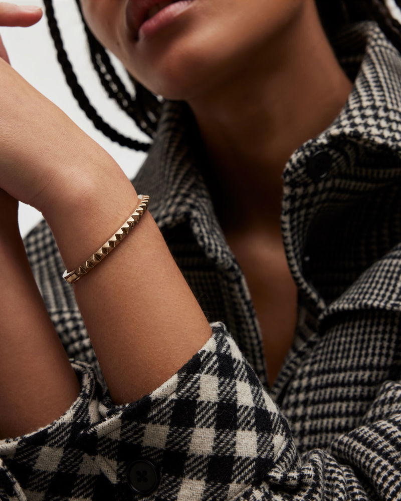 ALLSAINTS Mia Mix Studded Cuff Bracelet in Warm Brass | endource