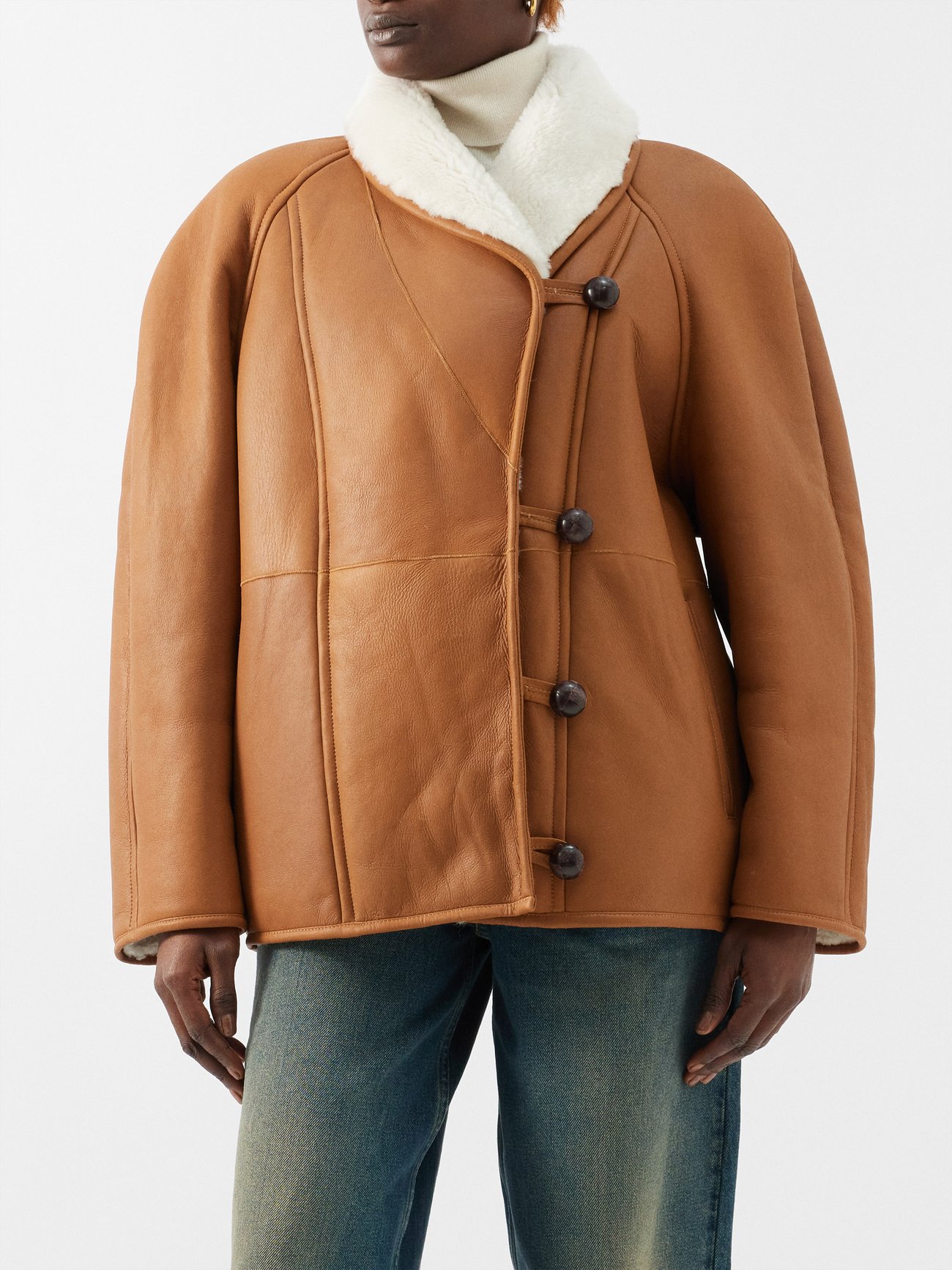 ISABEL MARANT Alinae Shearling Coat in Brown | Endource