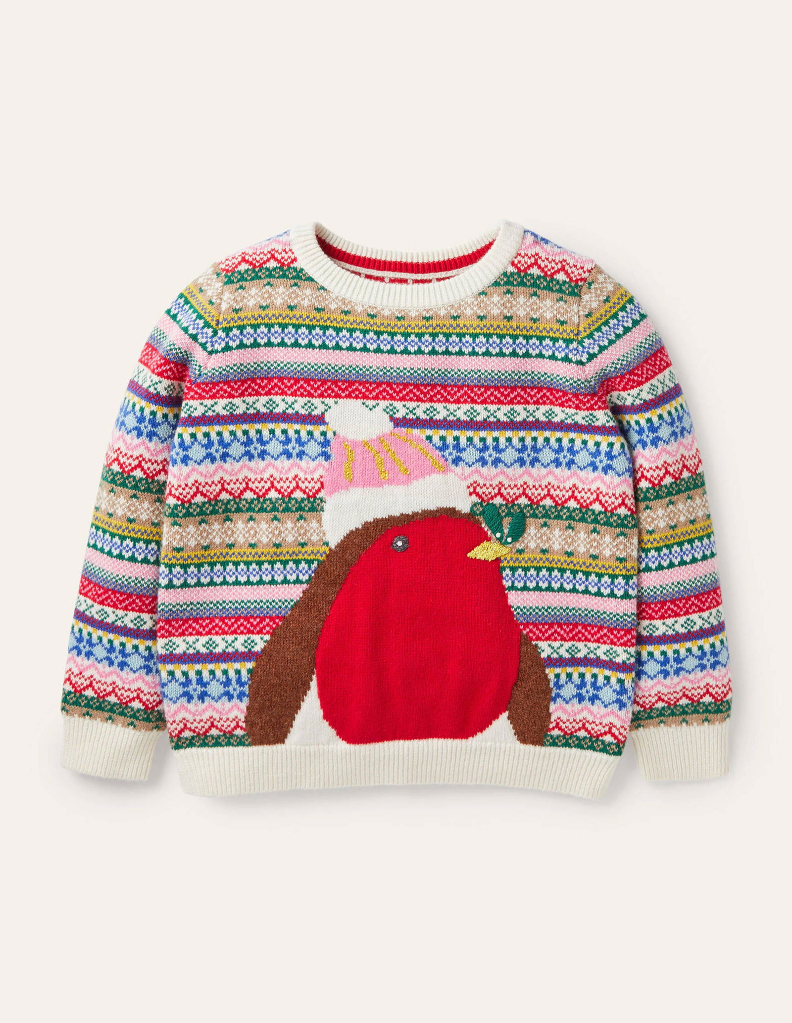 BODEN Cosy Robin Jumper in Multi Fair Isle | endource