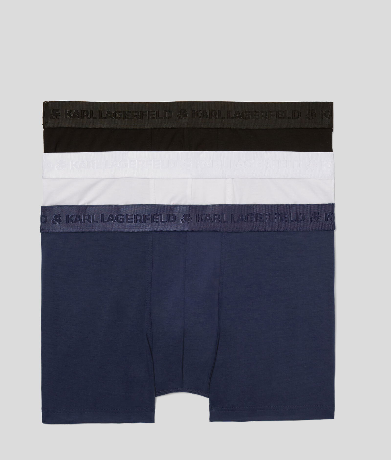 KARL LAGERFELD Premium Karl Logo Trunks – 3 Pack in Black/White/Navy ...