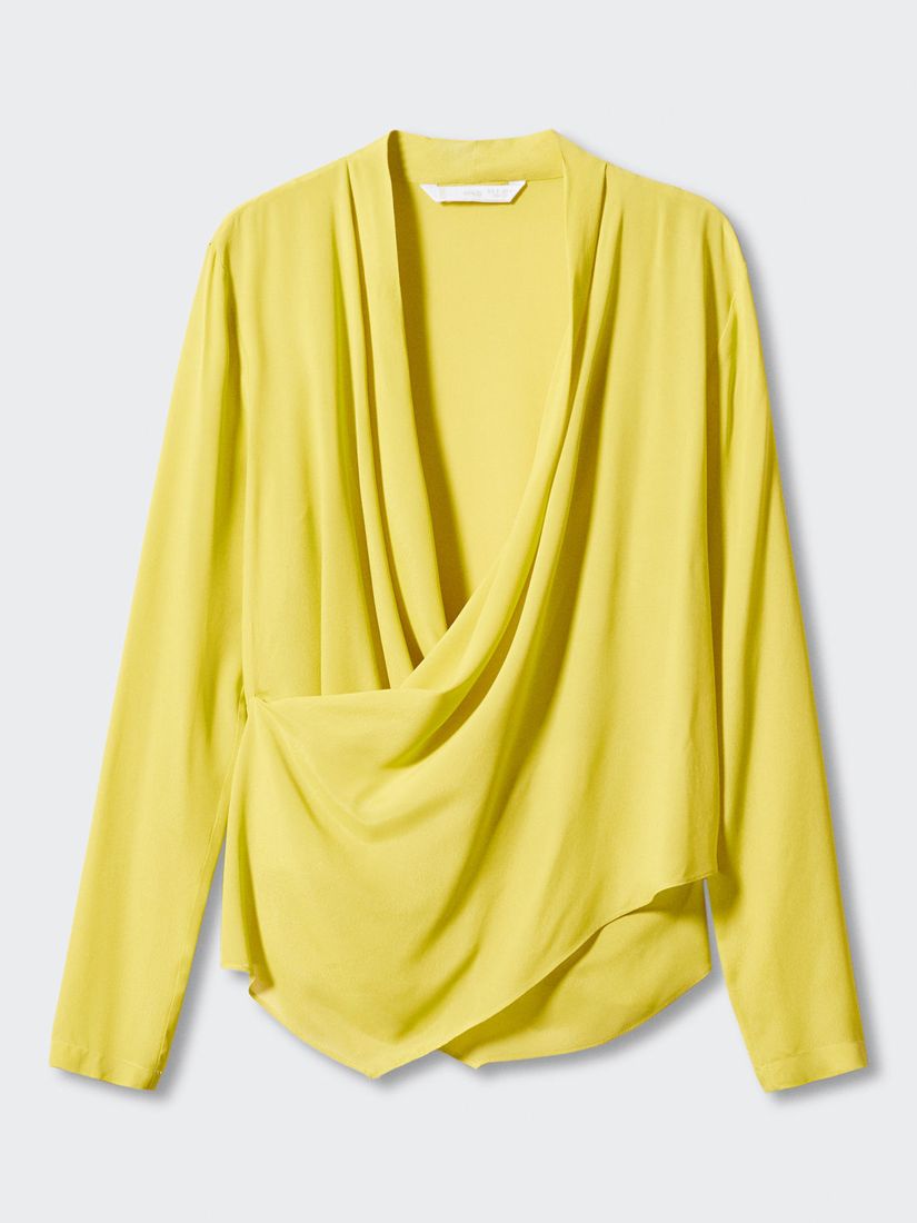 MANGO Tulipan Cross Over Blouse in White | endource