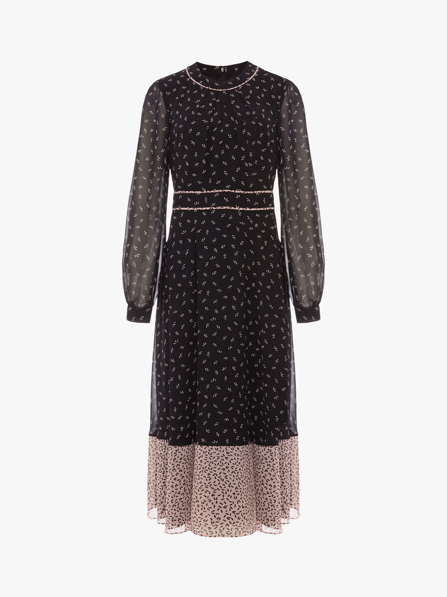 HOBBS Heidi Geometric Print Dress in Black/Pink | endource