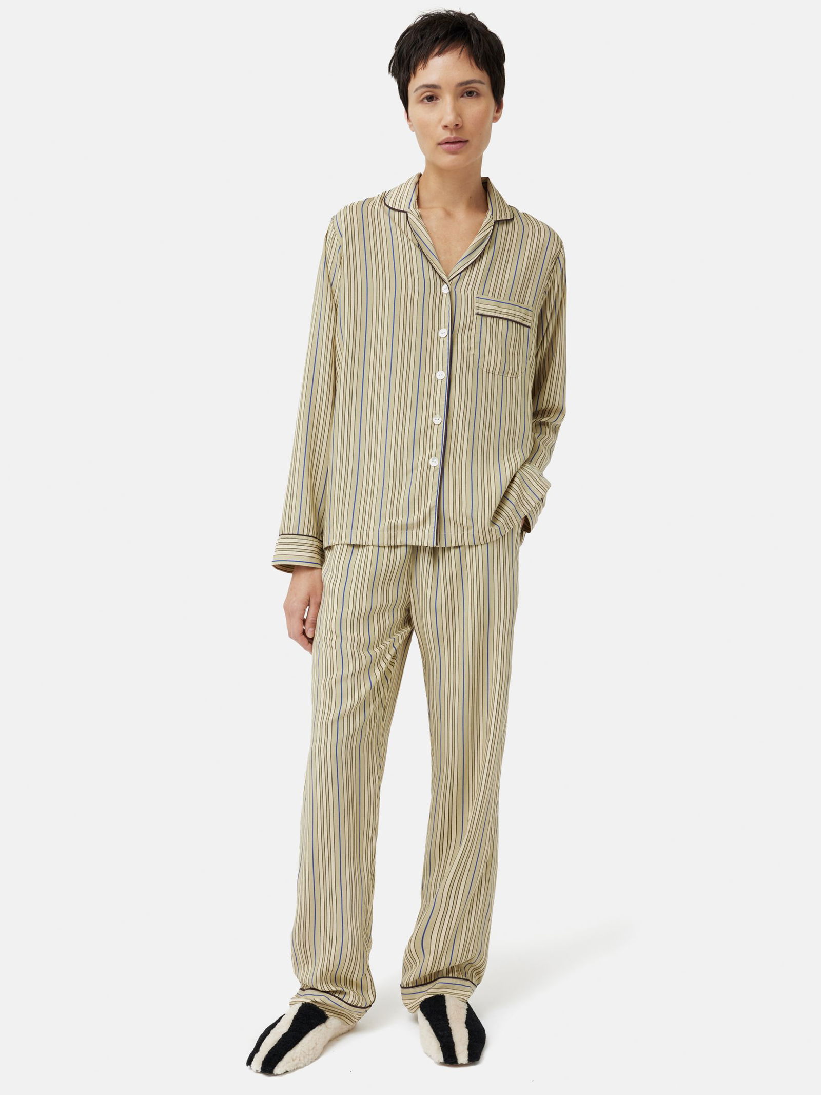 JIGSAW Heritage Stripe Pyjamas in Blue/Multi | endource
