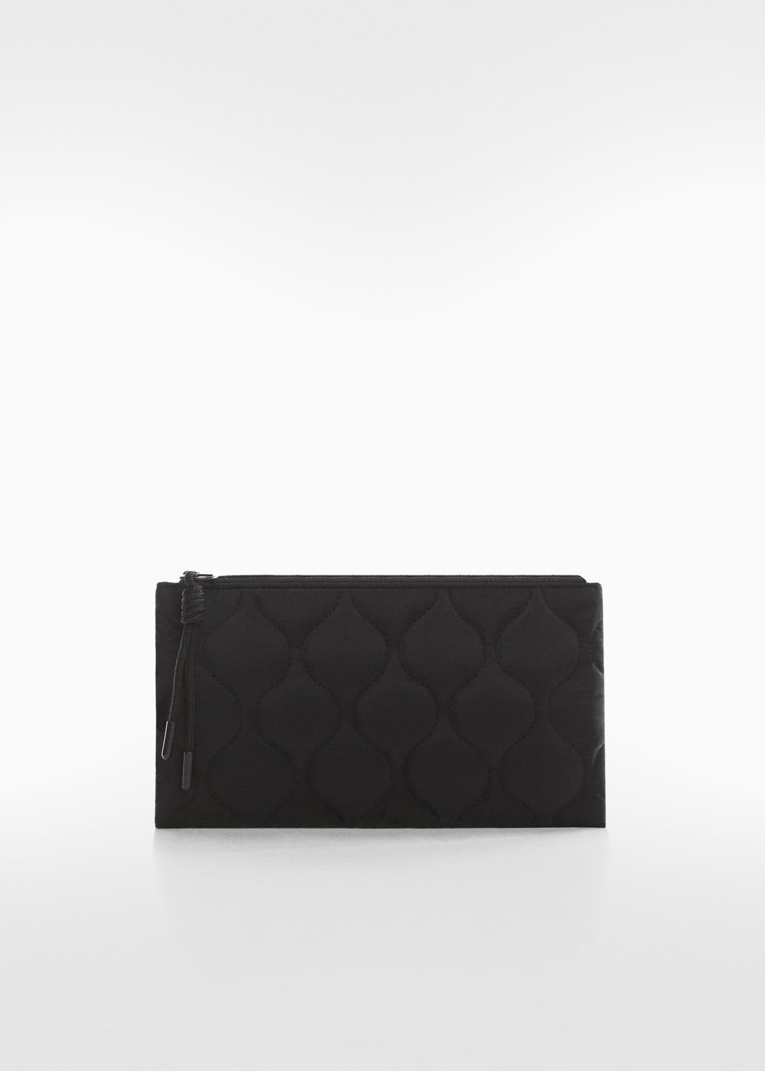 MANGO Quilted Coin Purse in Black | endource