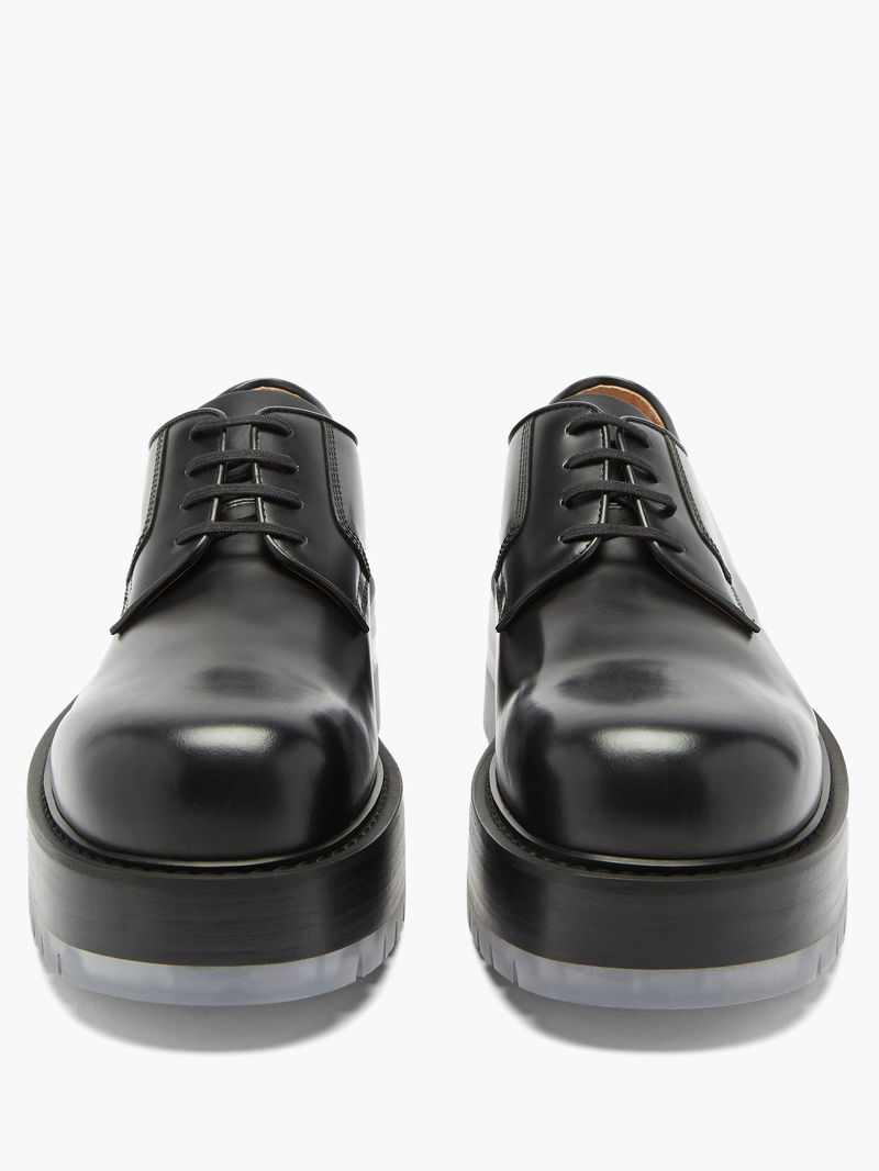 BOTTEGA VENETA The Stilt Chunky-Sole Leather Derby Shoes in Black ...