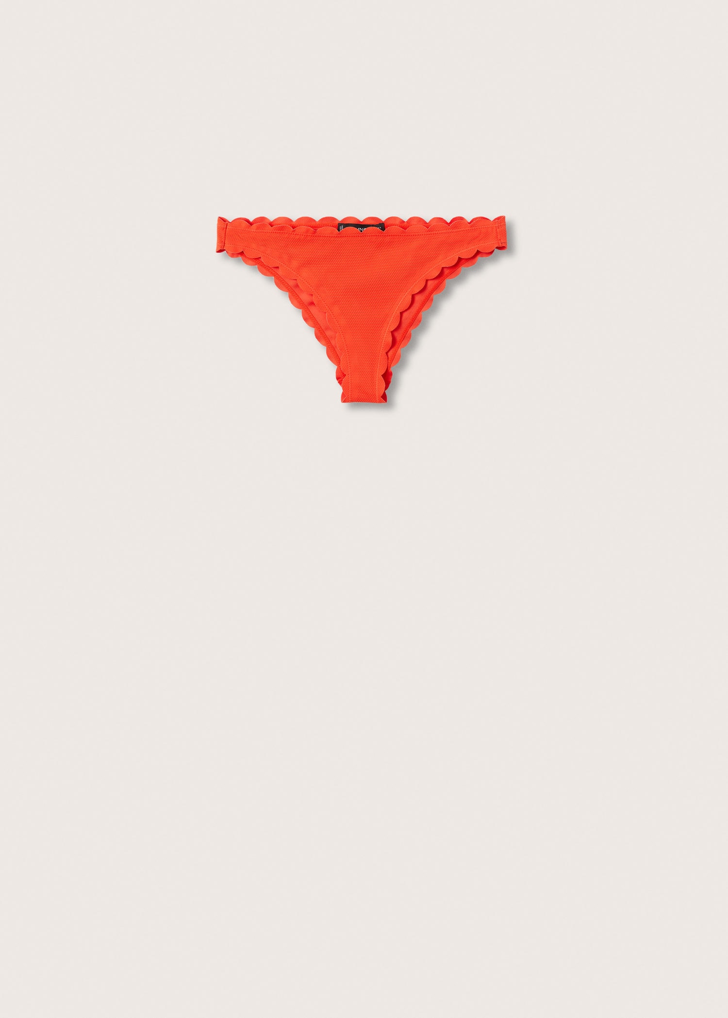 MANGO Scalloped Bikini Bottom in Red | Endource