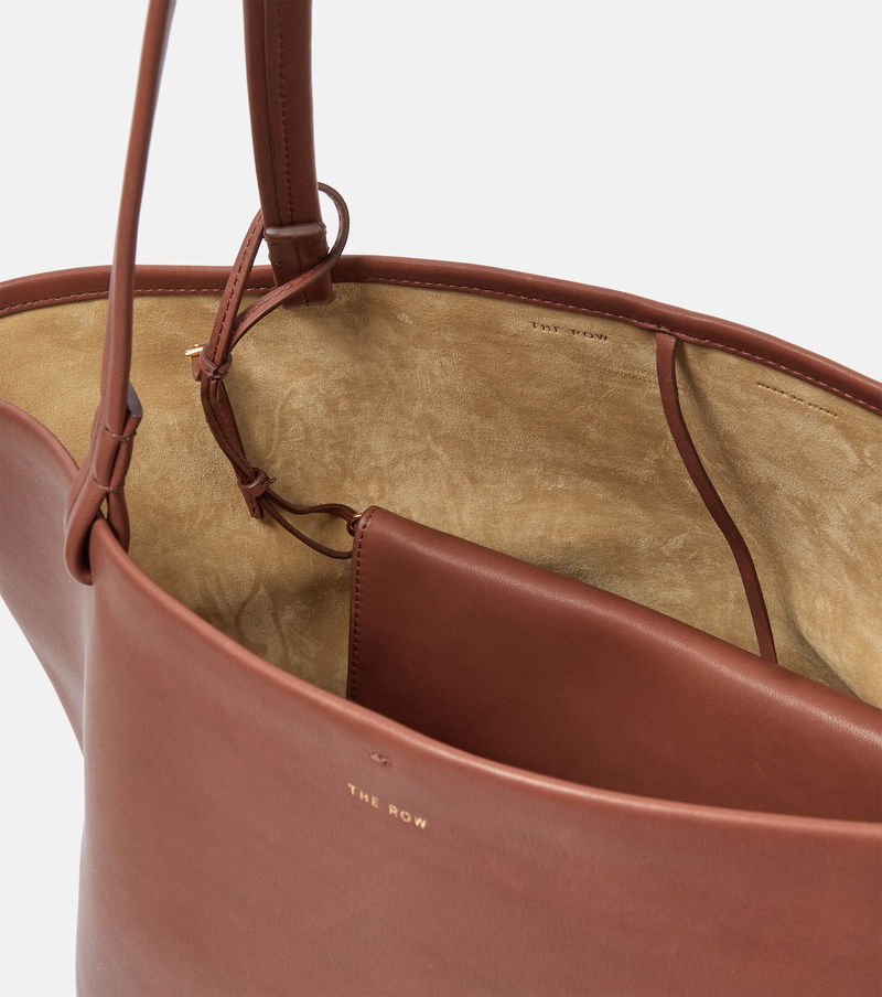 THE ROW Park Three Leather Tote Bag in Brown | endource