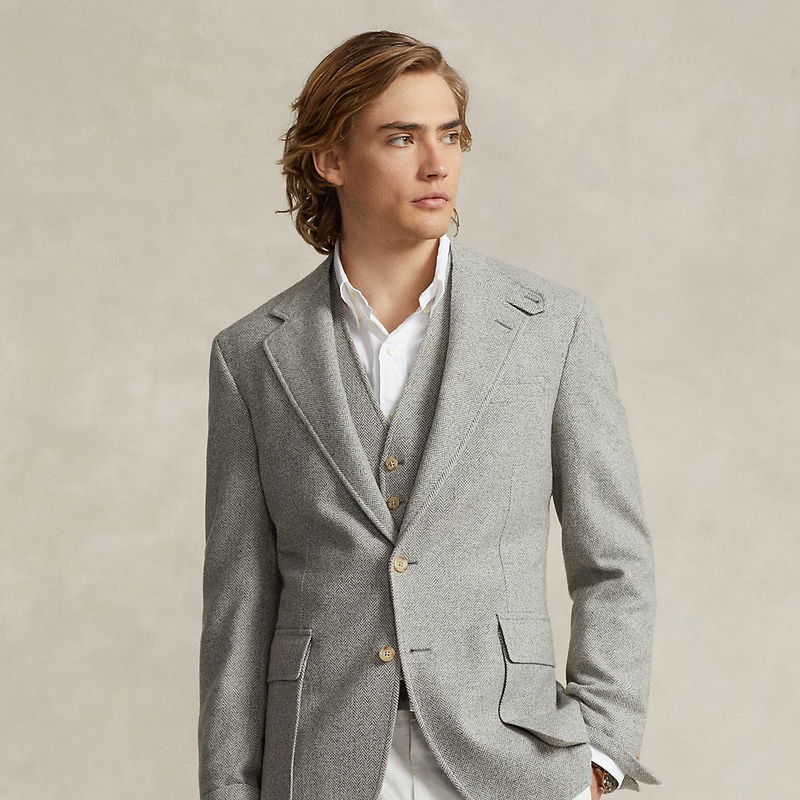 POLO RALPH LAUREN The RL67 Herringbone Tweed Jacket in Grey | Endource