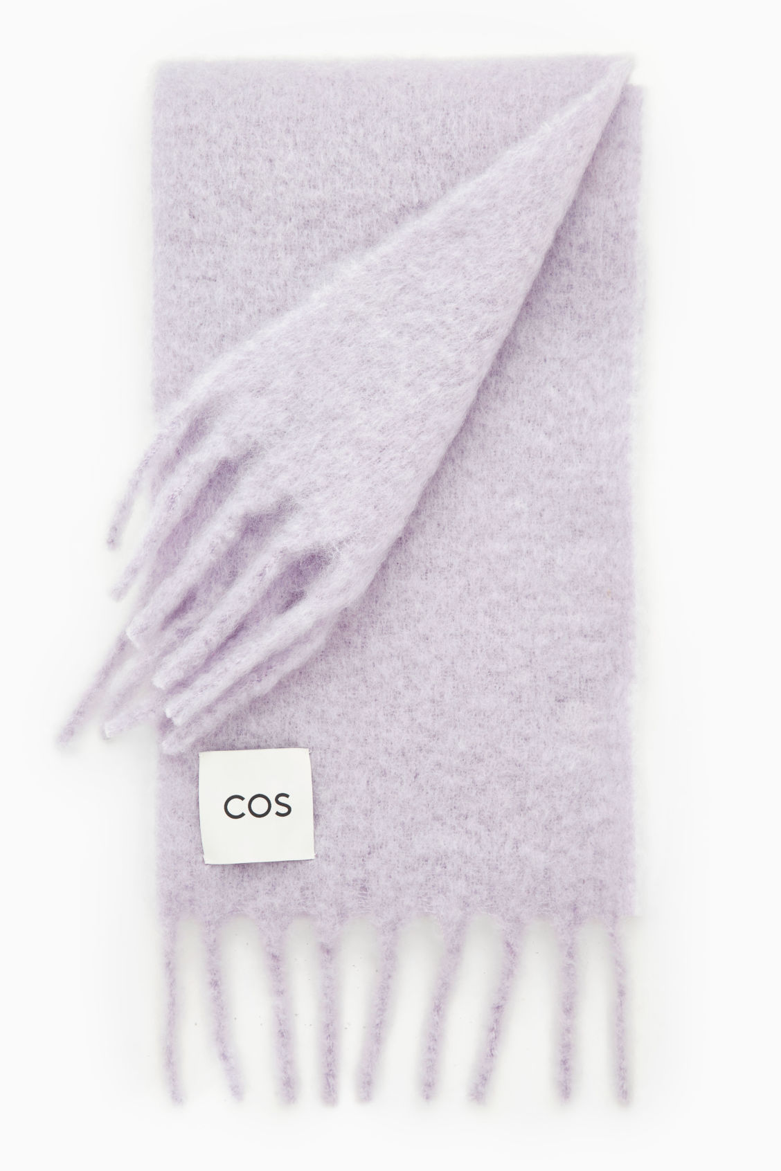 COS Oversized Mohair-Blend Scarf in LILAC | endource