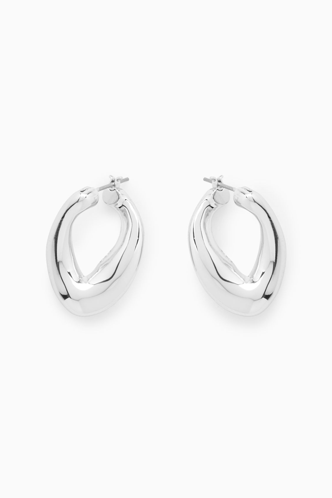 COS Twisted Hoop Earrings in SILVER | Endource