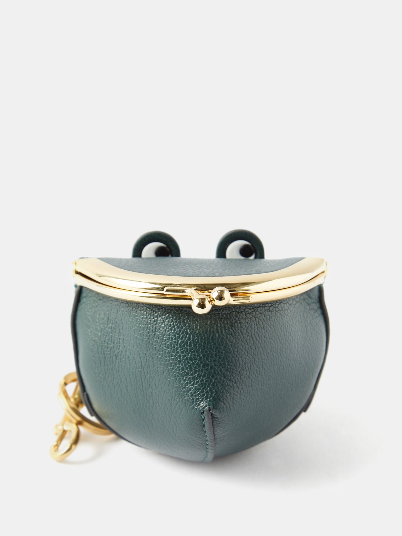 ANYA HINDMARCH Frog Frame Leather Coinpurse Key Ring in Green | endource
