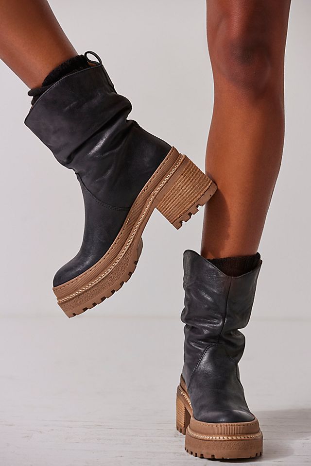 FREE PEOPLE FP Collection - Mel Slouch Boots in Black Leather | endource
