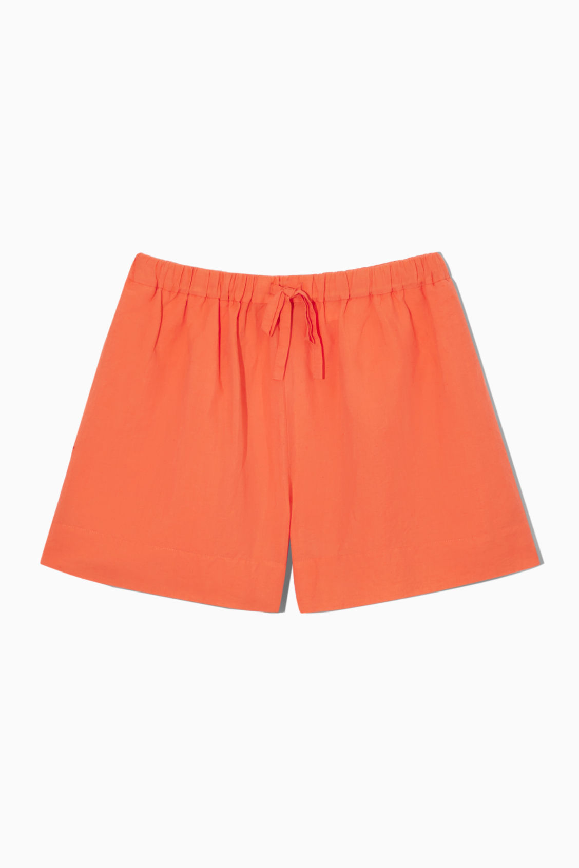 COS Linen Drawstring Shorts in BRIGHT ORANGE | endource