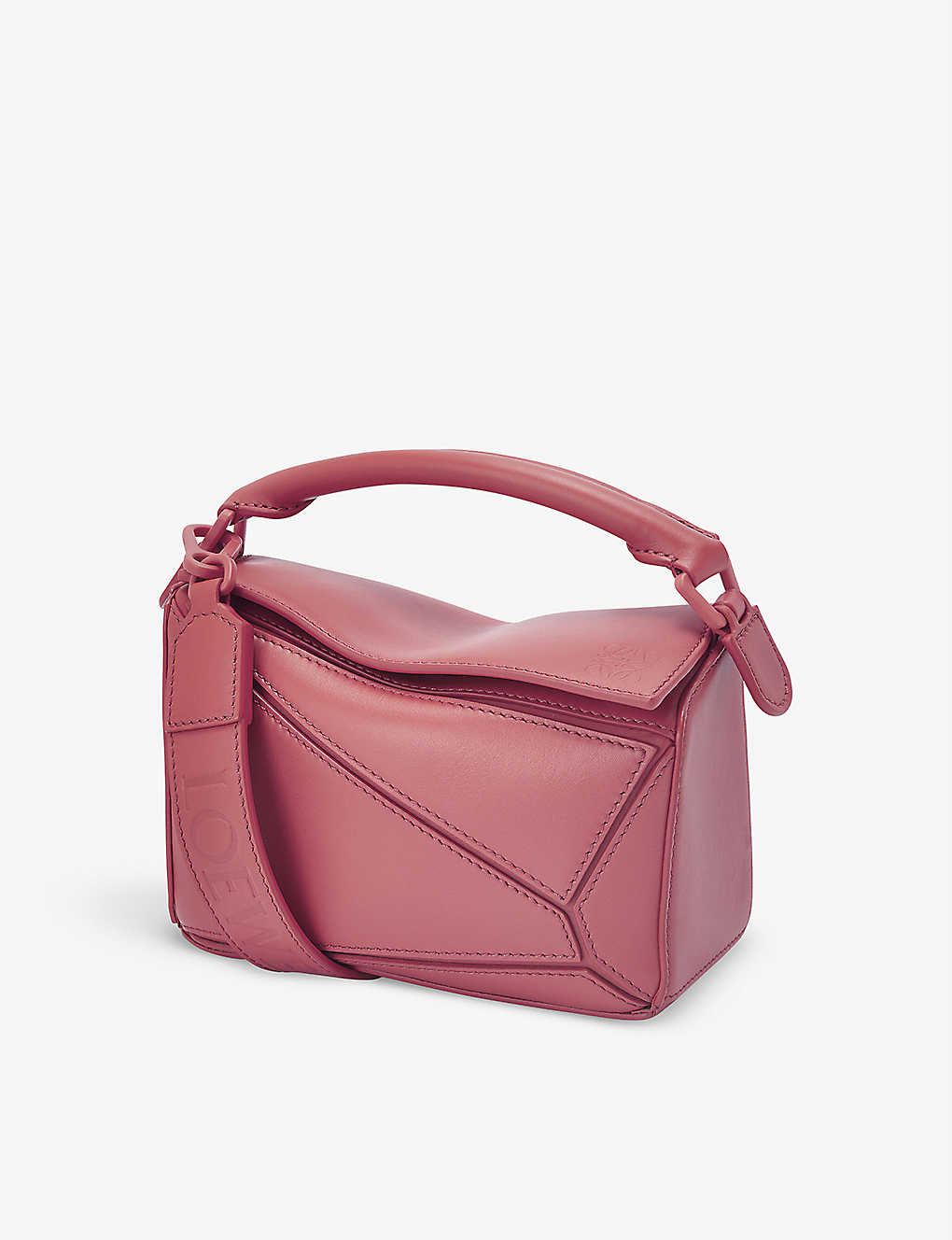 LOEWE Puzzle Mini Leather Shoulder Bag in PLUMROSE | endource