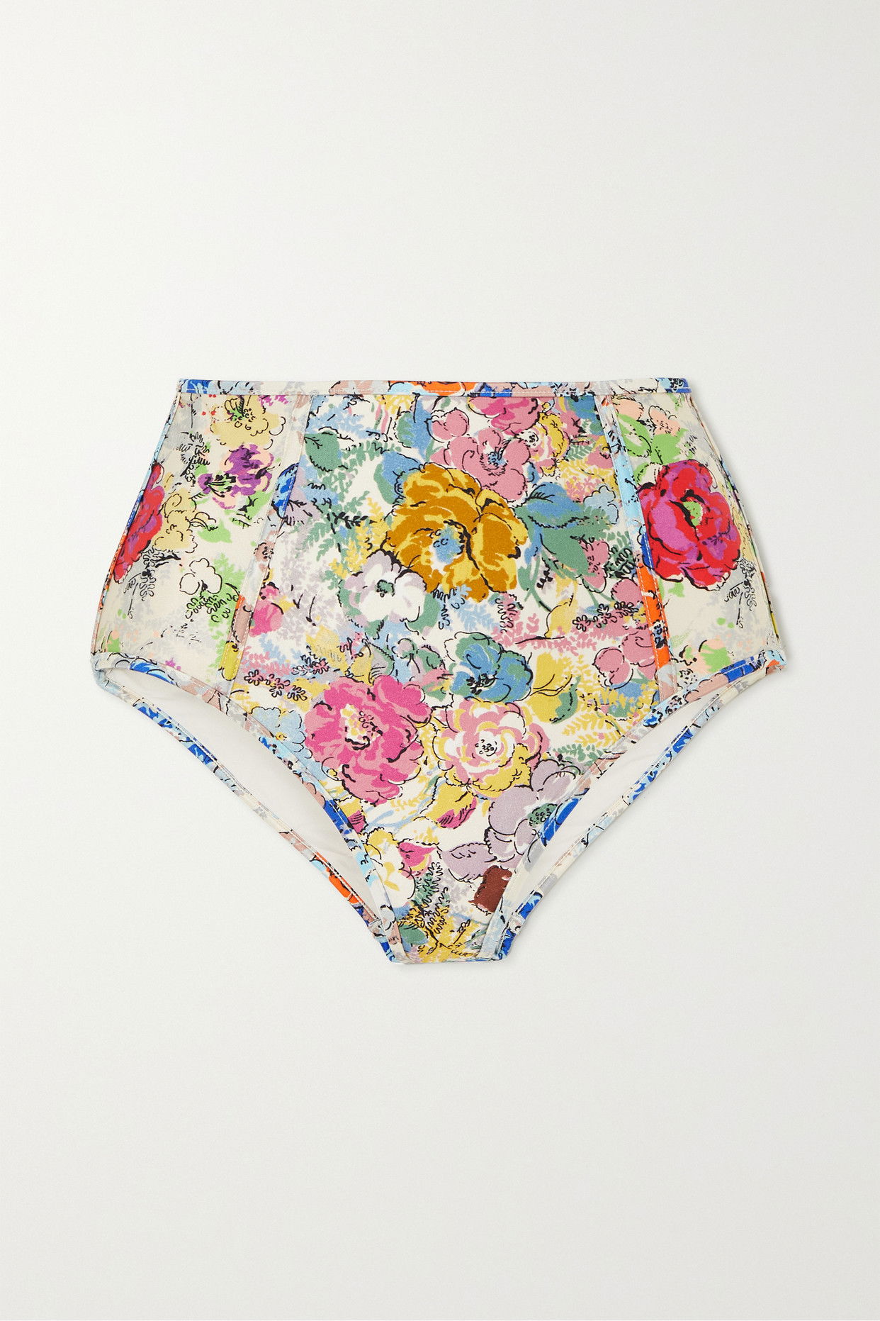 ZIMMERMANN Clover Floral Bikini Briefs in White | endource