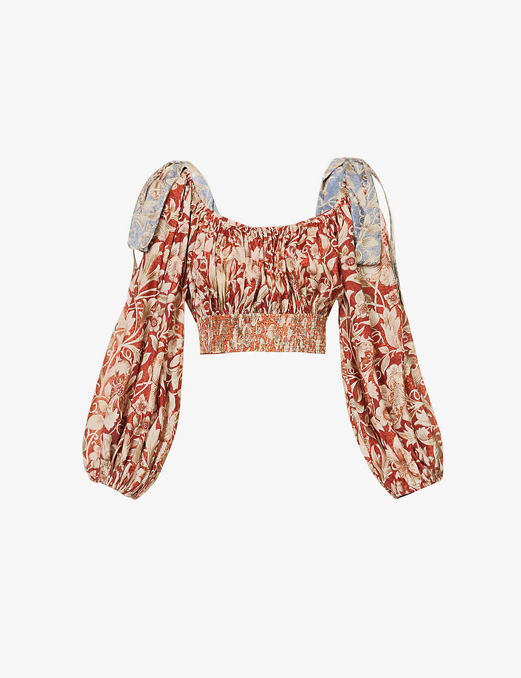 ZIMMERMANN Chintz Floral-Print Silk Top in SPLICED | Endource