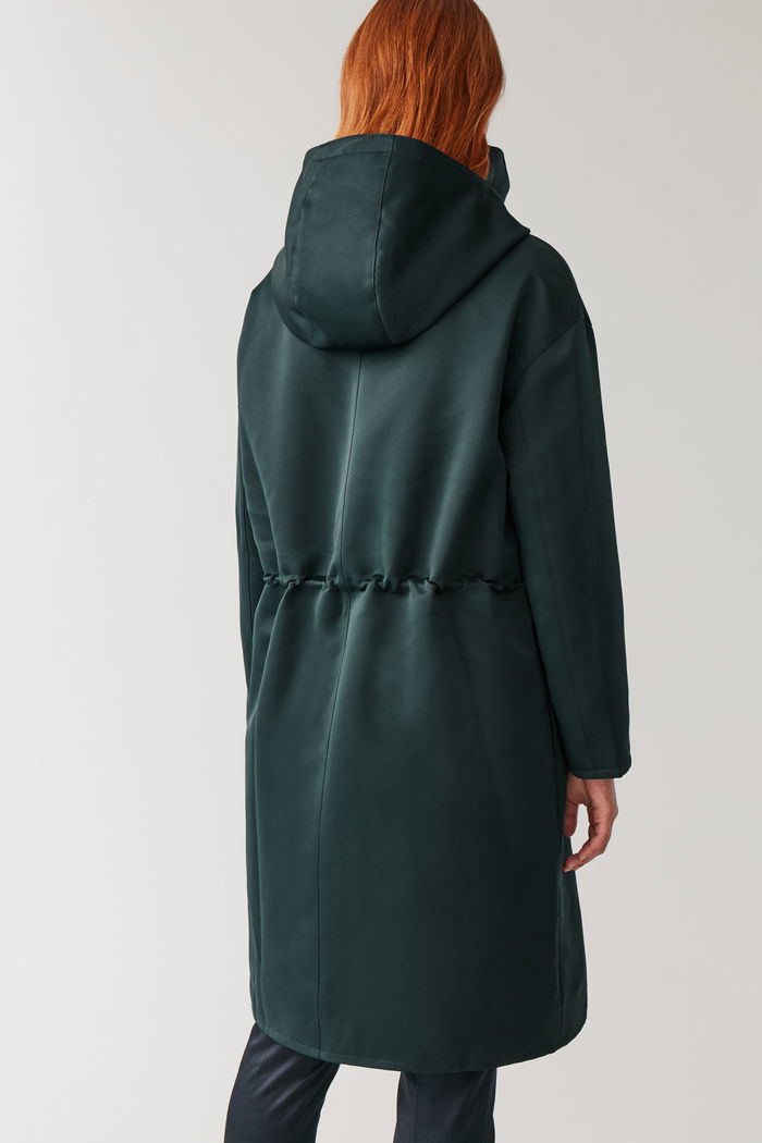 COS Hooded High Collar Coat in blue | Endource