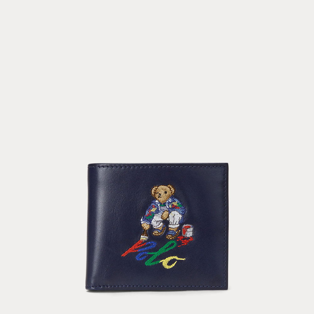 POLO RALPH LAUREN Polo Bear Leather Billfold Coin Wallet in Blue | endource