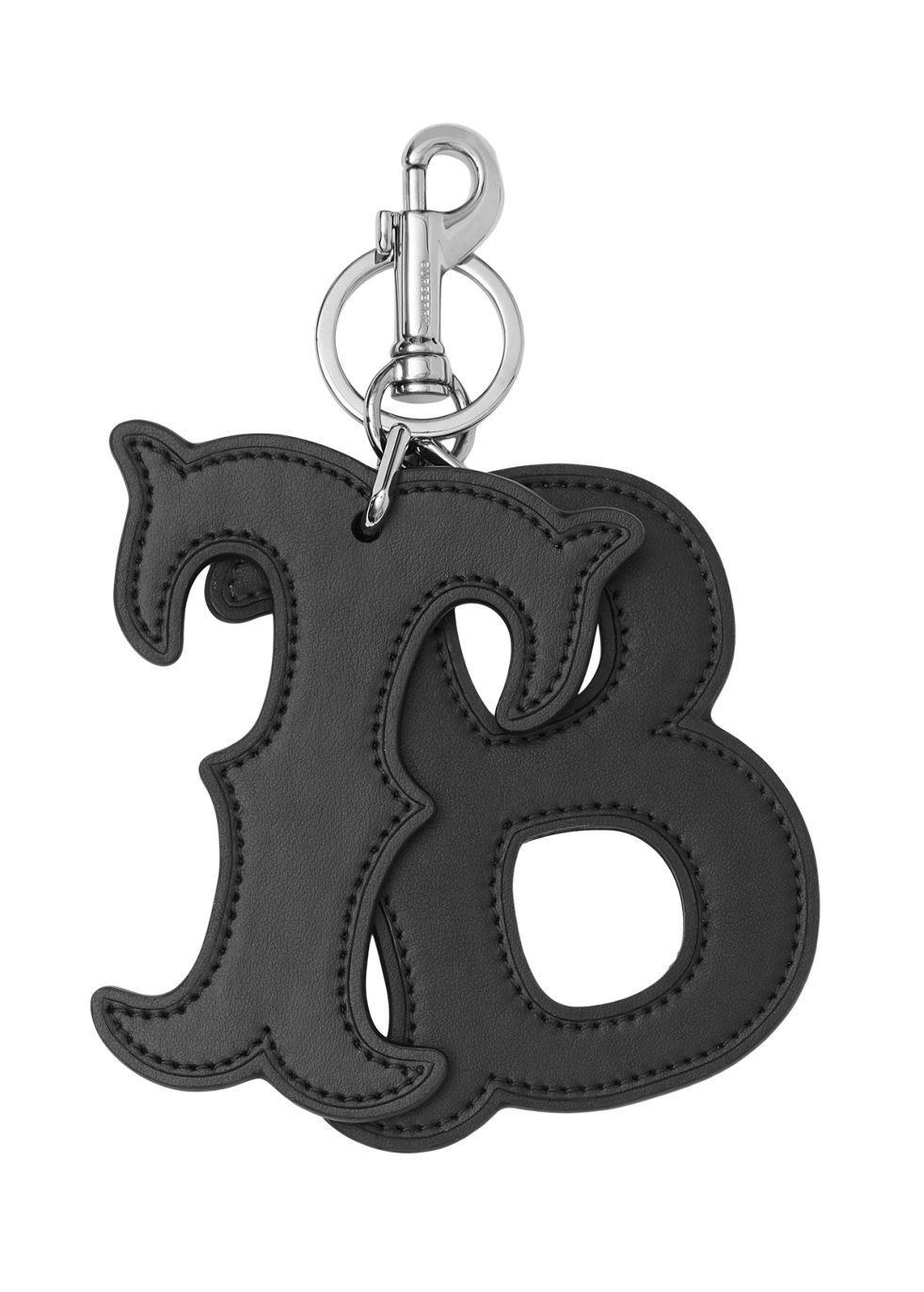 BURBERRY Letter Motif Leather Key Charms | endource