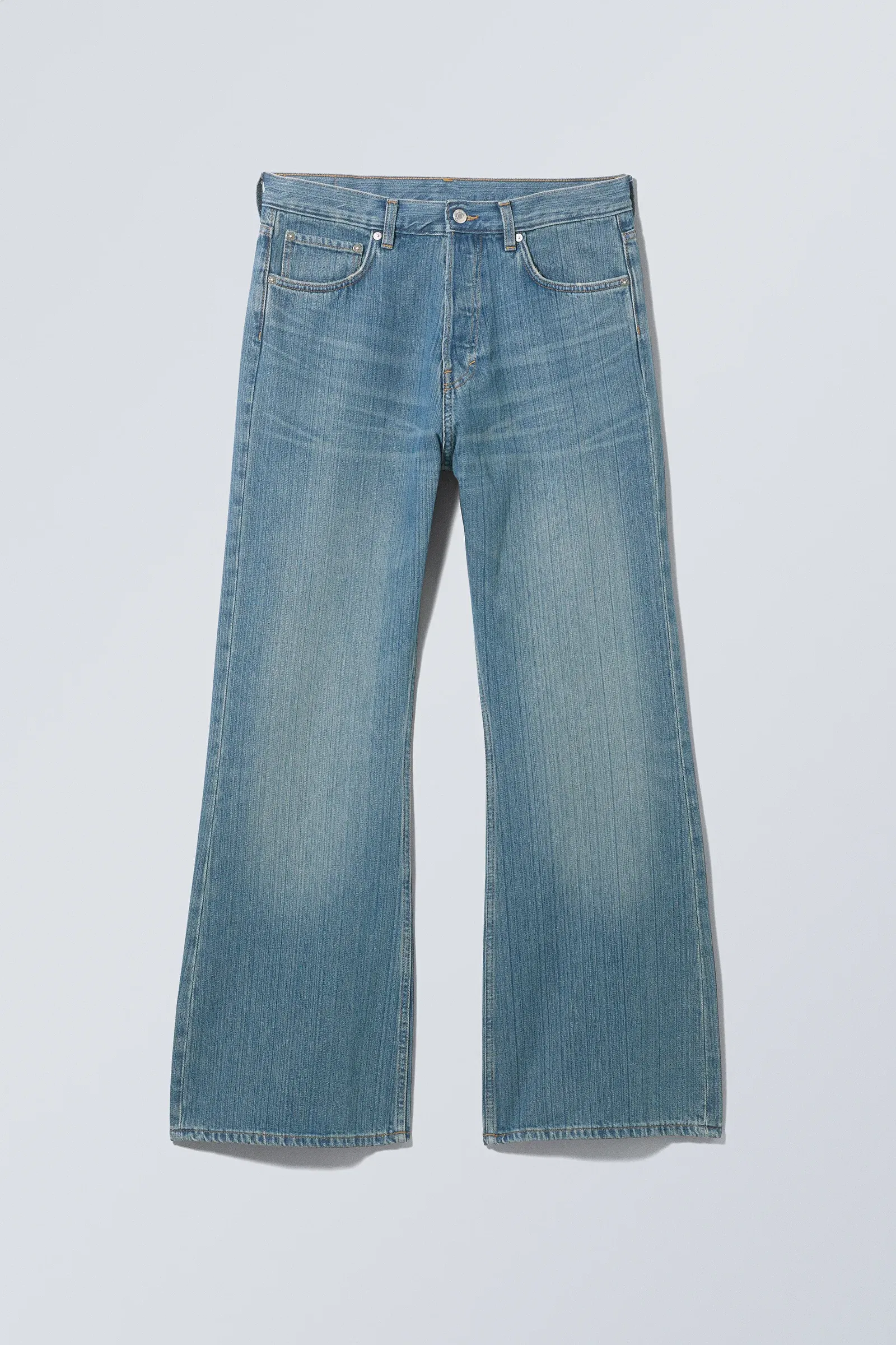 WEEKDAY Time Loose Bootcut Jeans in Treasure Blue | endource
