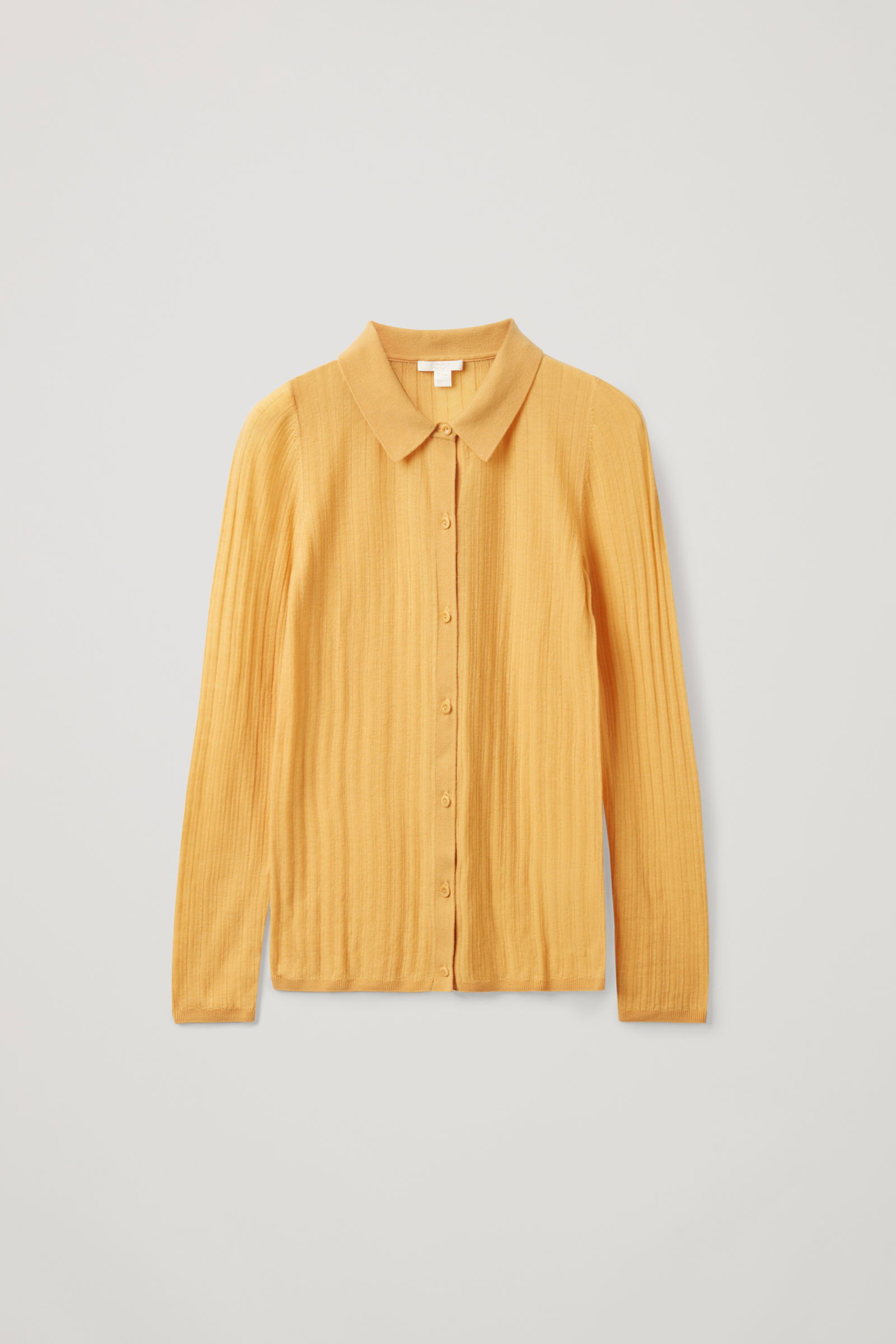 COS Merino Wool Transparent Knitted Top in yellow | endource