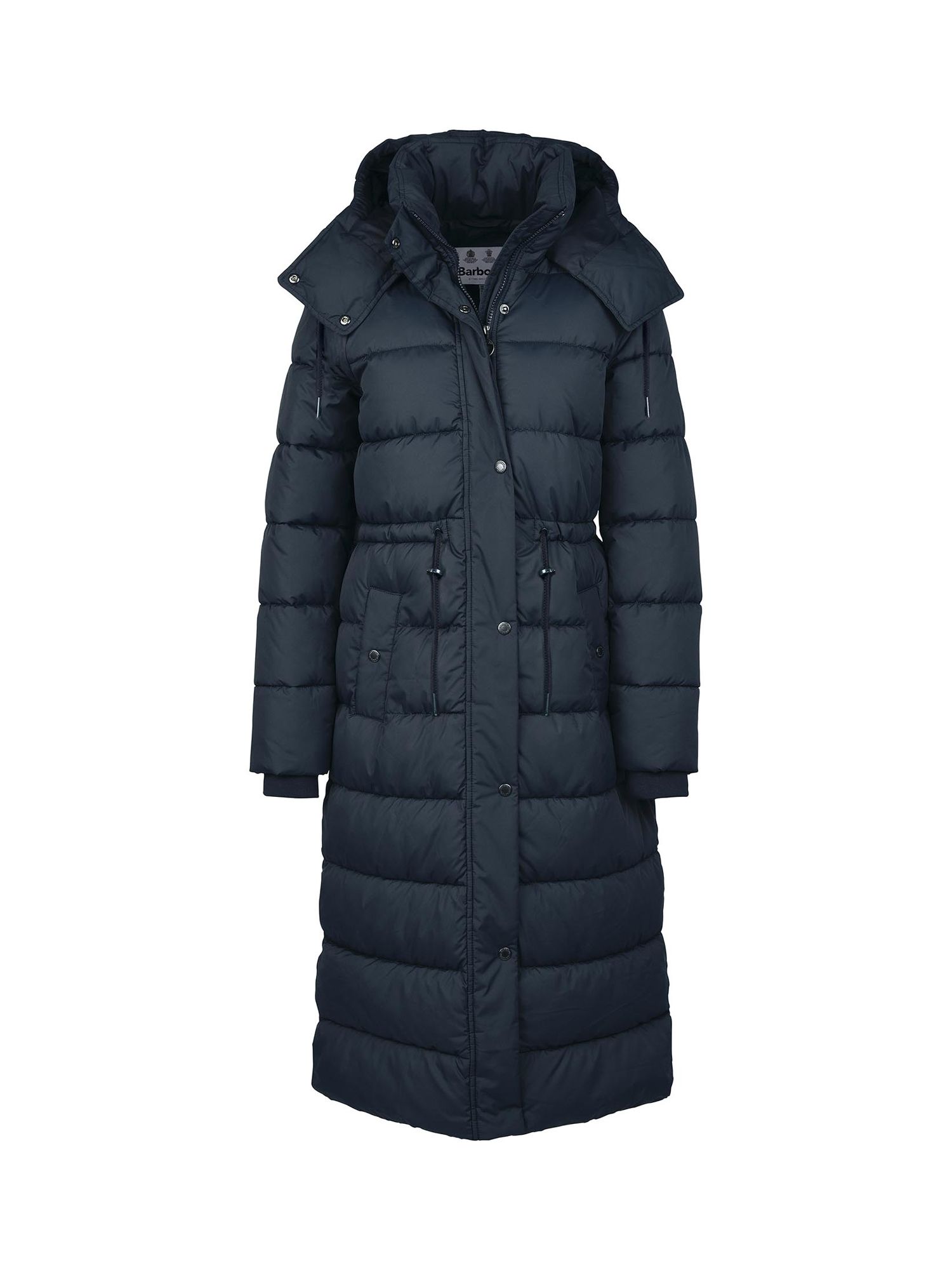 BARBOUR Barbour Sedge Long Quilted Jacket in Dark Navy | endource