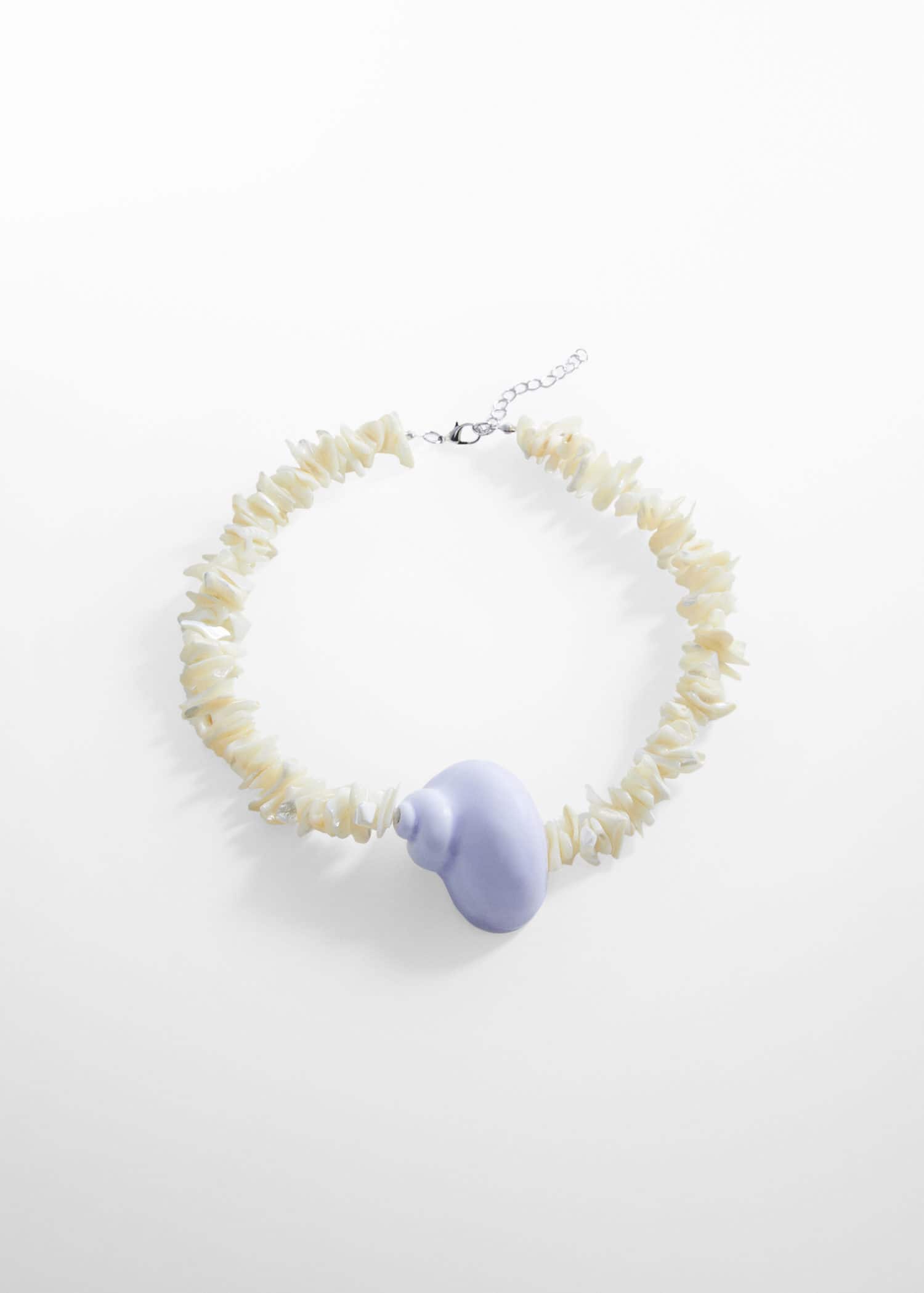 MANGO Shells Bead Necklace in White | Endource
