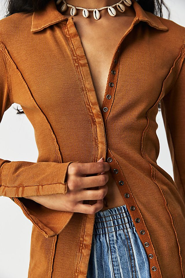 FREE PEOPLE We The Free - Dropping Tears Shirting in Summer Fig | endource