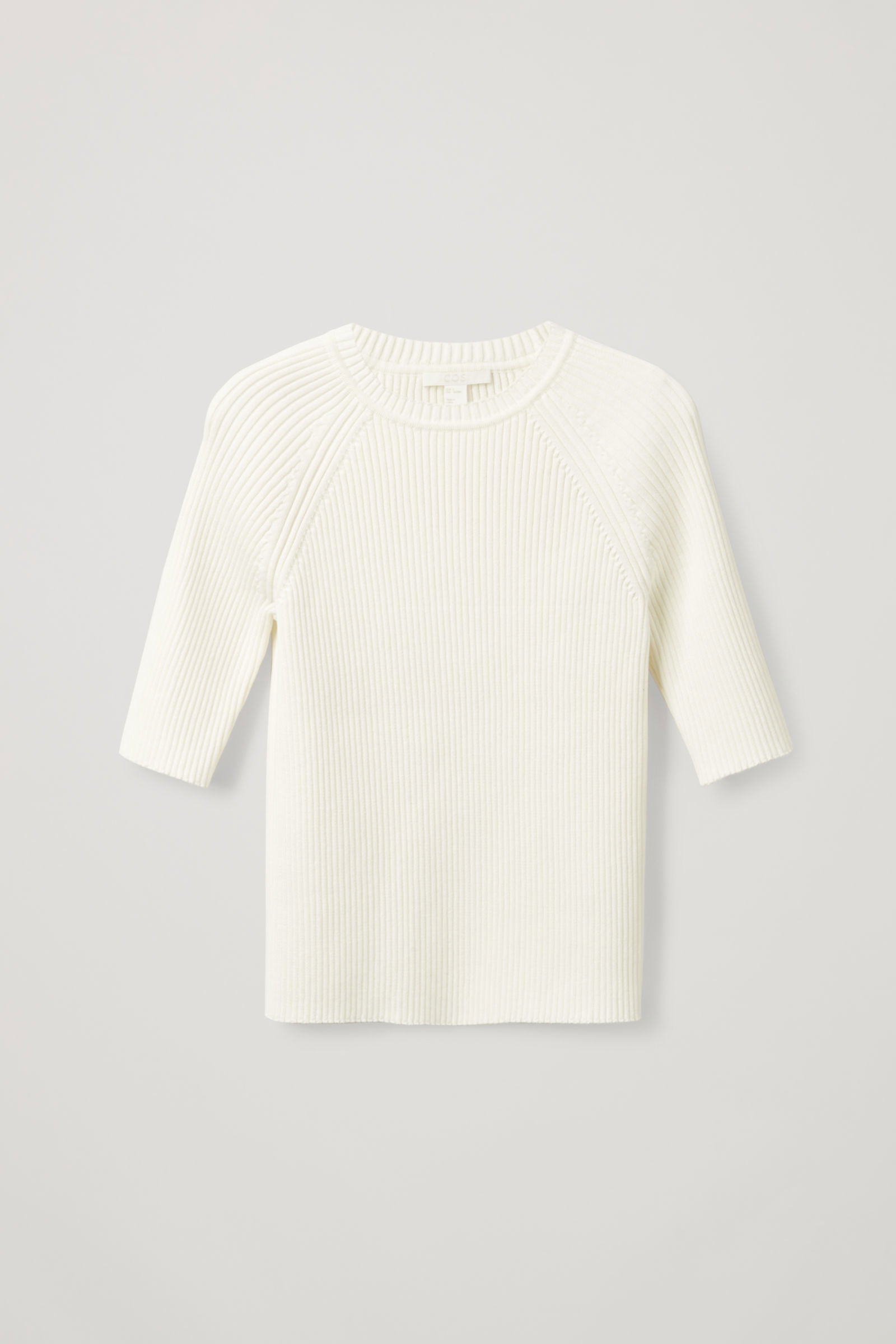 COS Ribbed Knit Top in off-white | endource