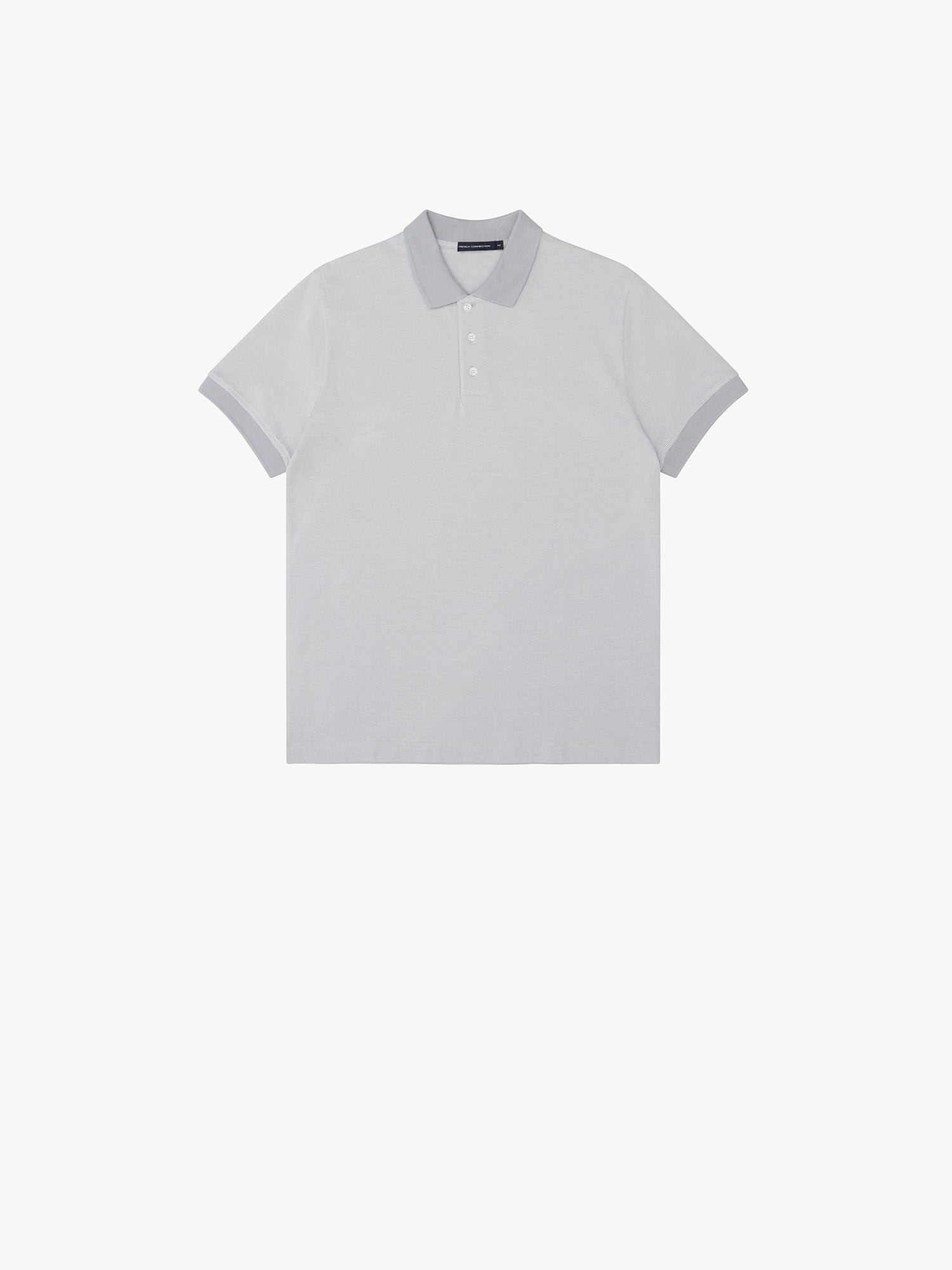 FRENCH CONNECTION Birdseye Dobby Polo Shirt in Light Grey | endource
