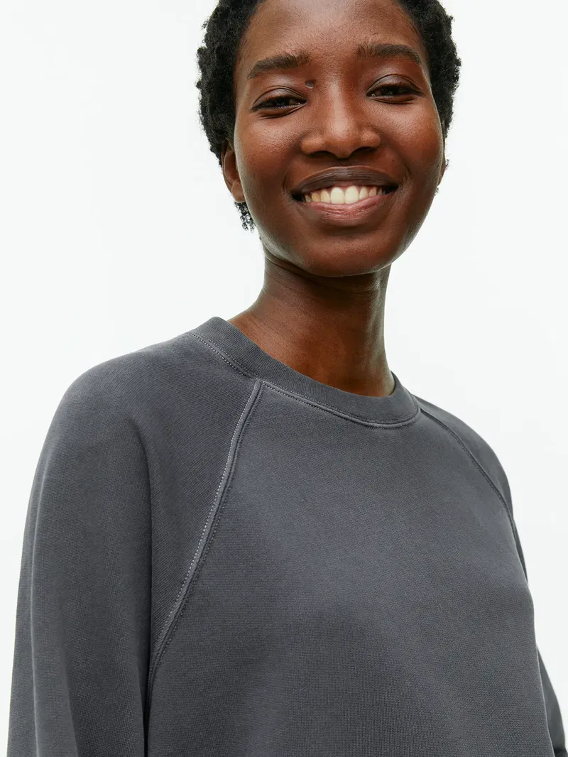 ARKET Soft French Terry Sweatshirt in Dark Grey | endource