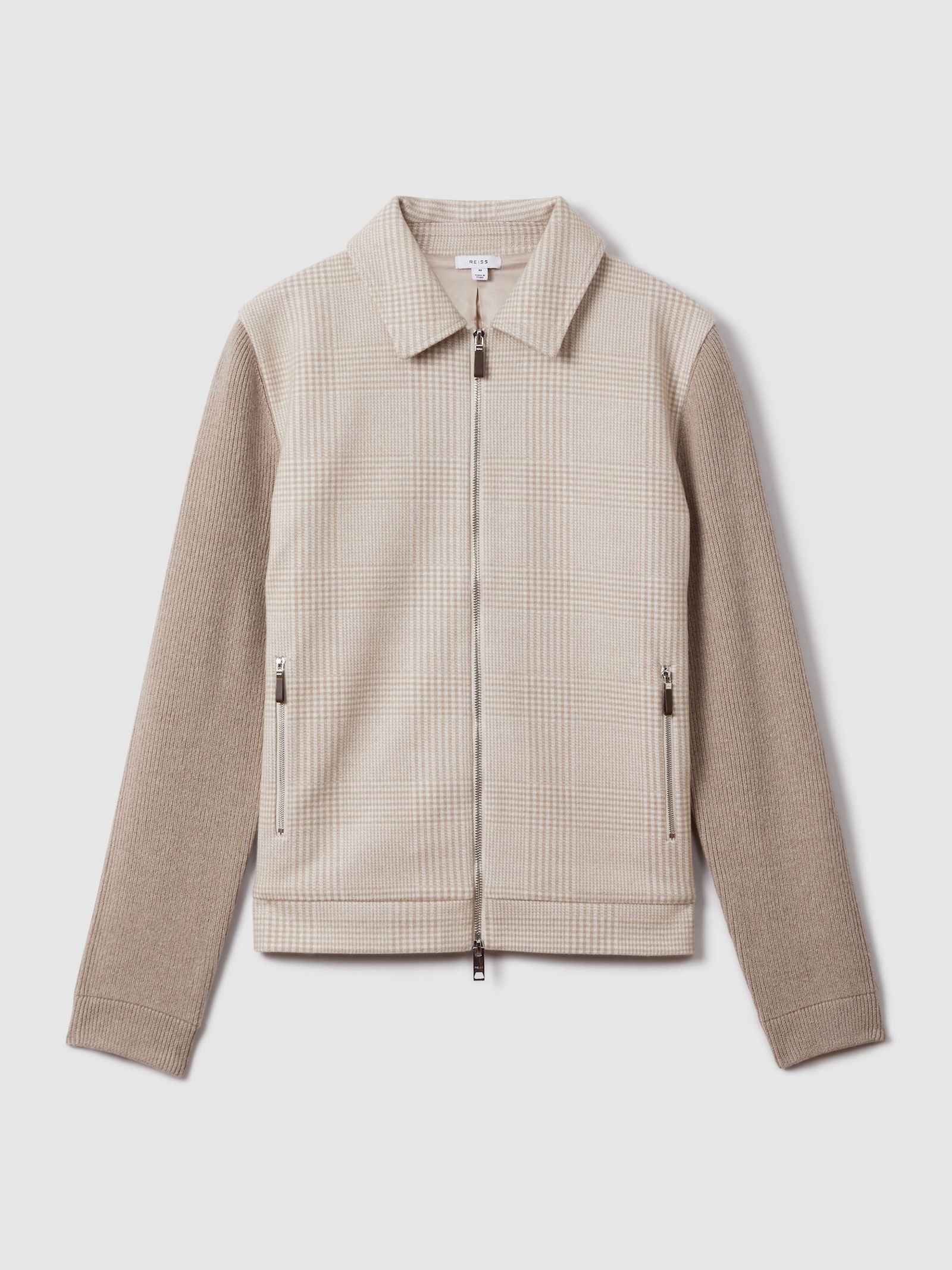 REISS Max Hybrid Knit Zip-Through Jacket | endource