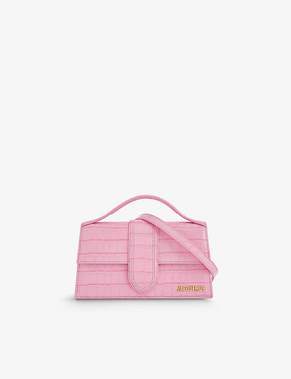 JACQUEMUS Le Grand Bambino Croc-Embossed Leather Shoulder Bag | endource