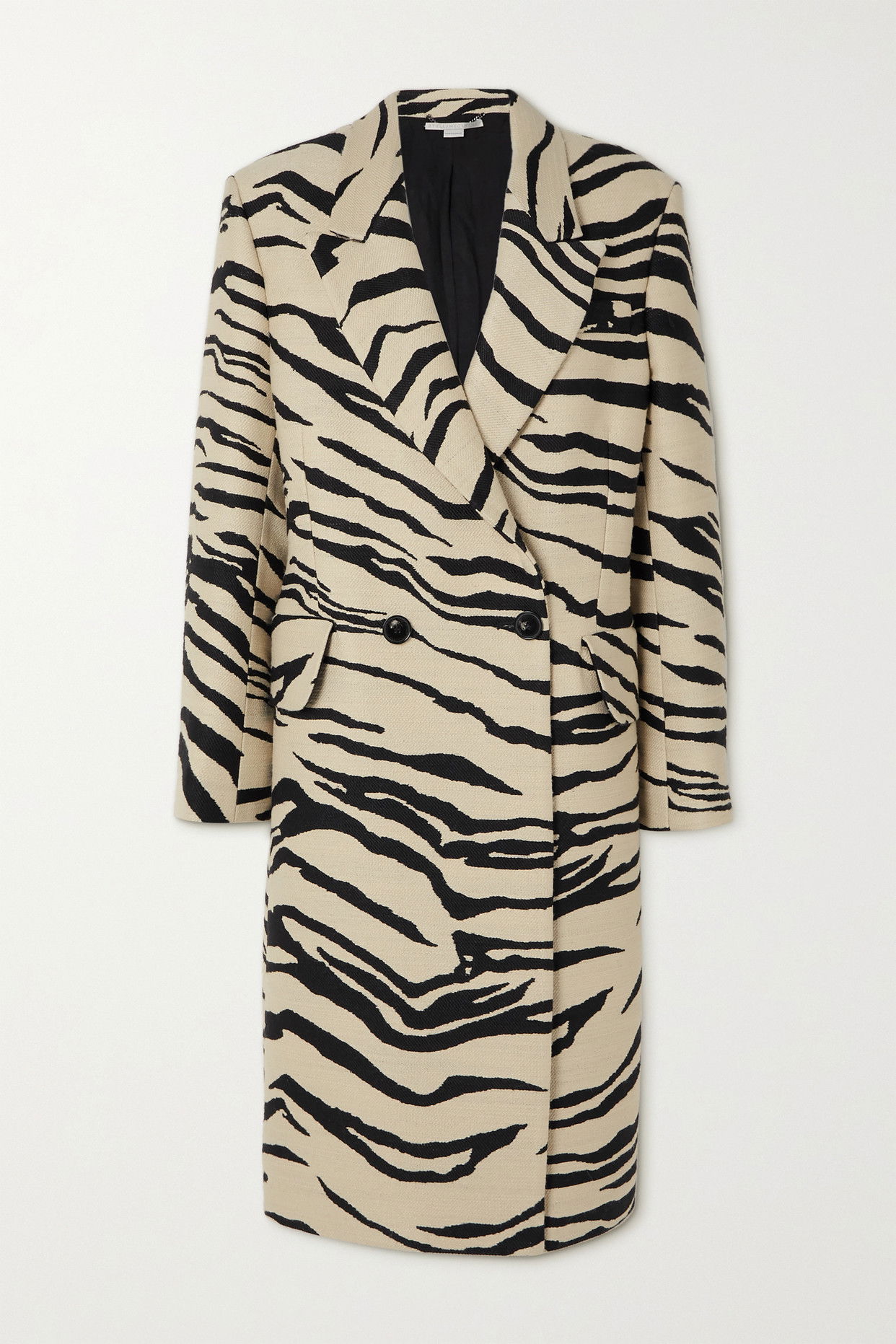 STELLA MCCARTNEY Double-Breasted Zebra-Print Coat in Animal print ...