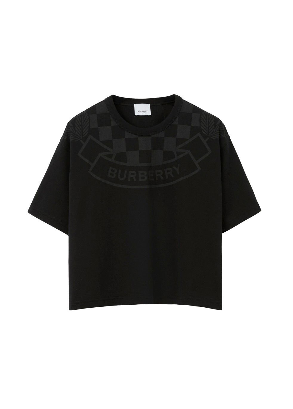 BURBERRY Chequered Crest Cropped T-Shirt | endource