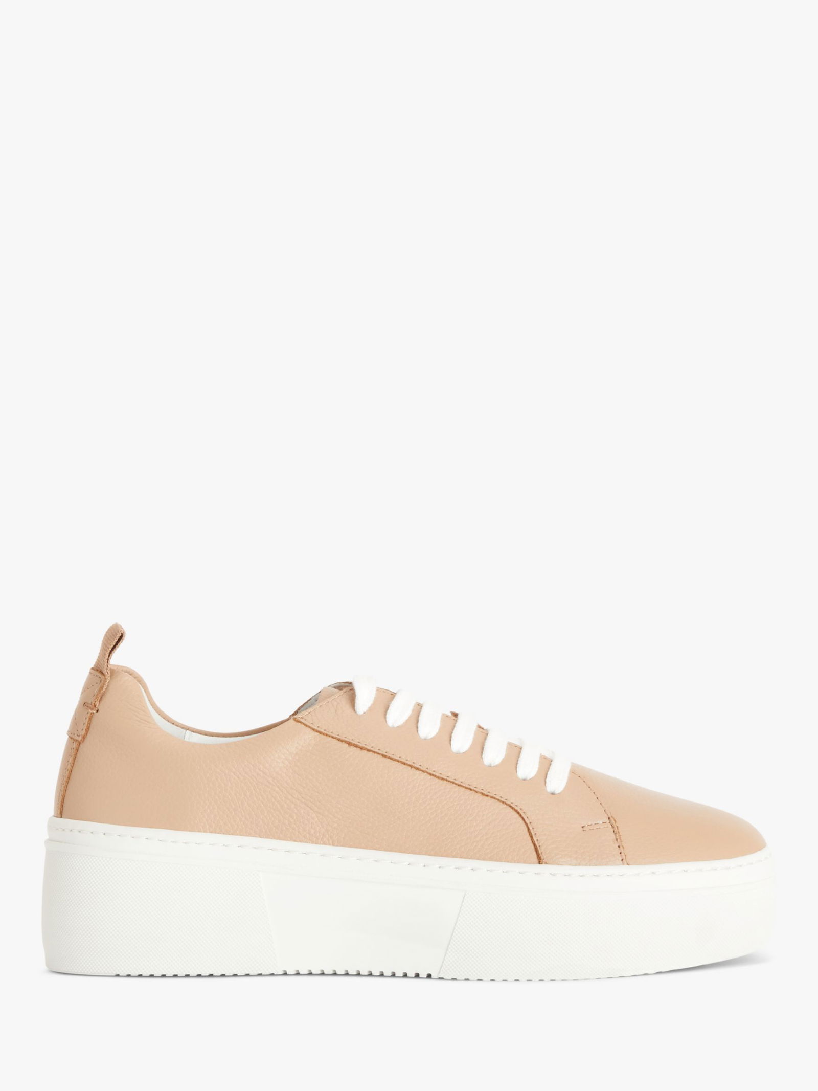 KIN Eren Leather Chunky Flatform Trainers in Taupe | endource