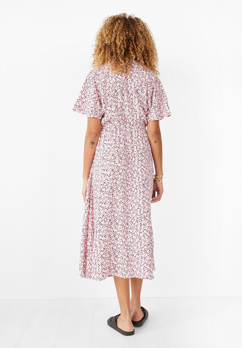 HUSH Yasmin Midi Dress in Mini Daisy Pink | endource