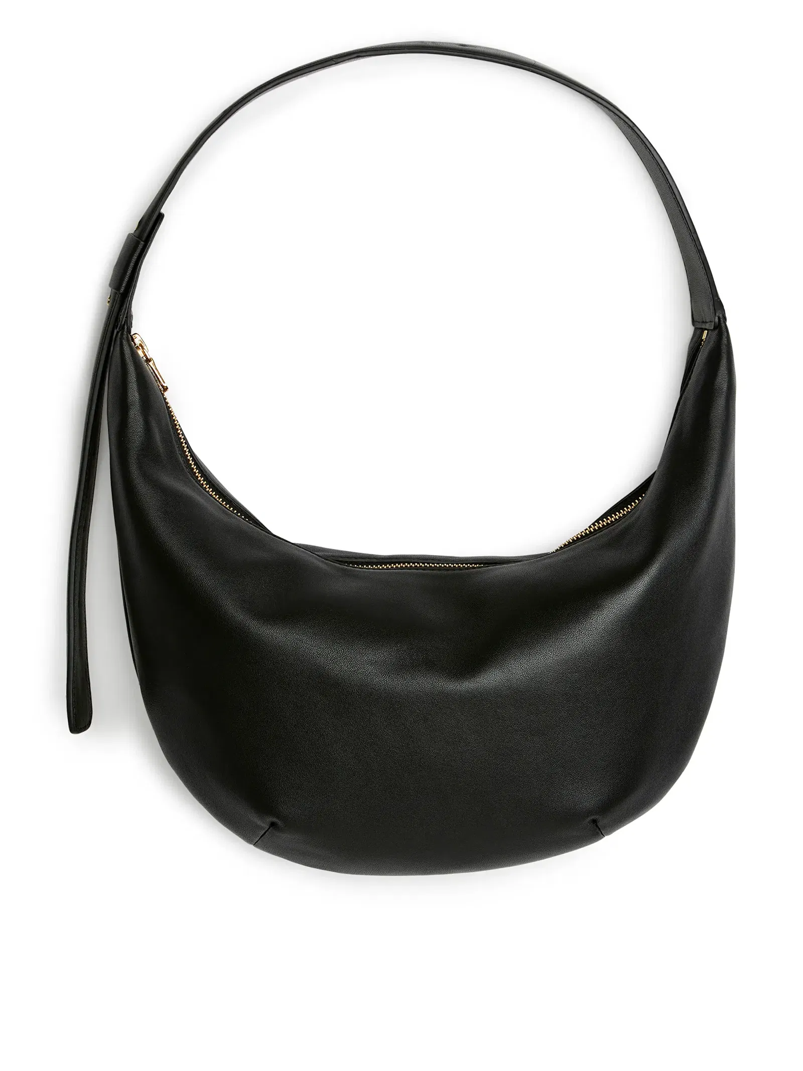 ARKET Mid Size Curved Shoulder Bag in Black | endource
