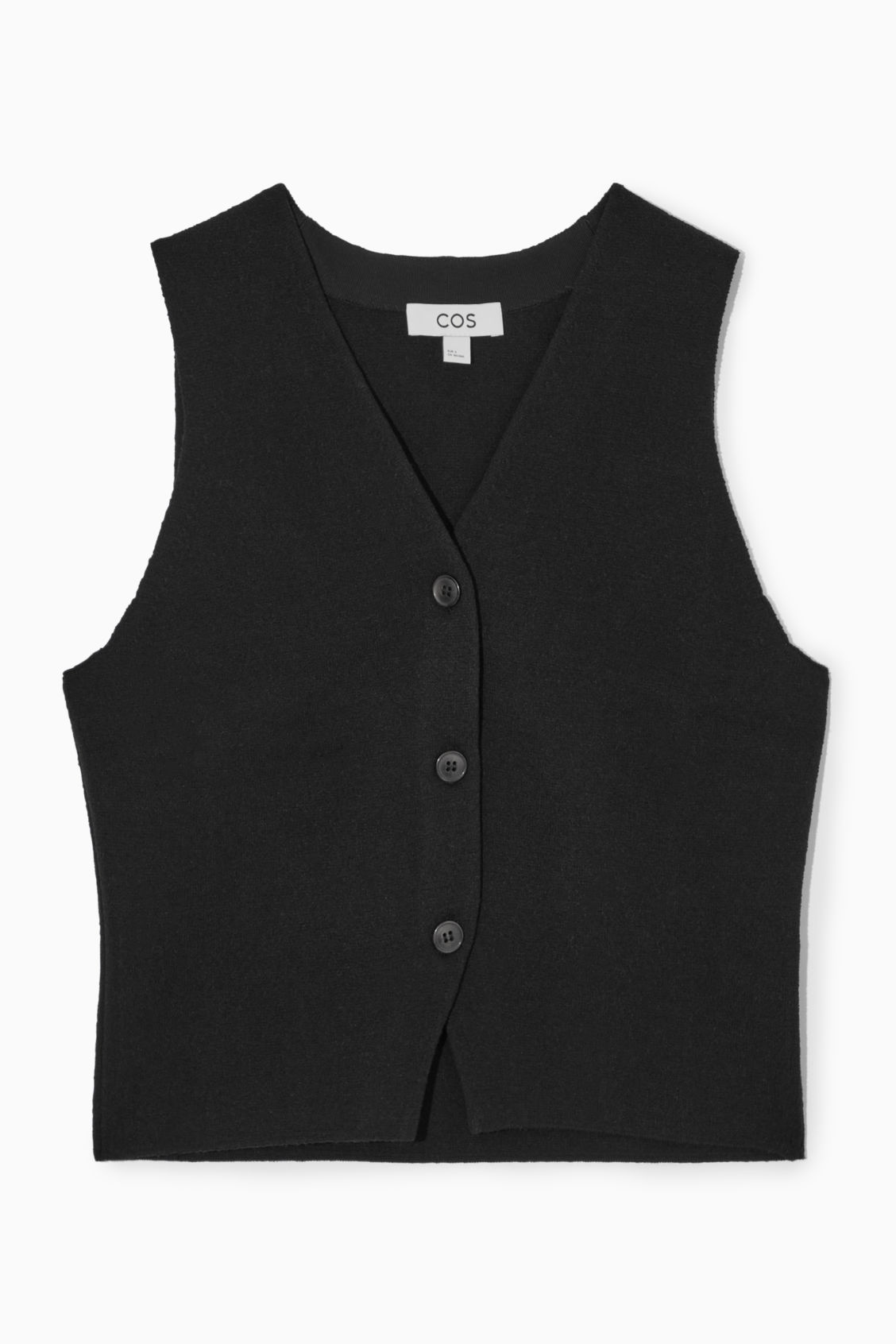 COS Knitted Waistcoat in BLACK | endource