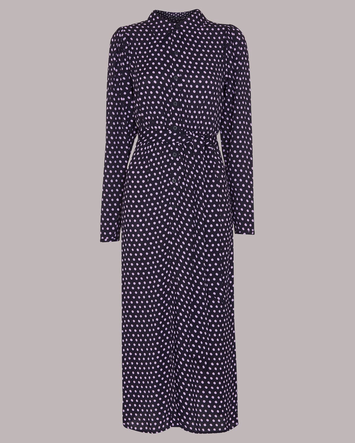 WHISTLES Dotted Spot Print Shirt Dress in Multicolour | endource