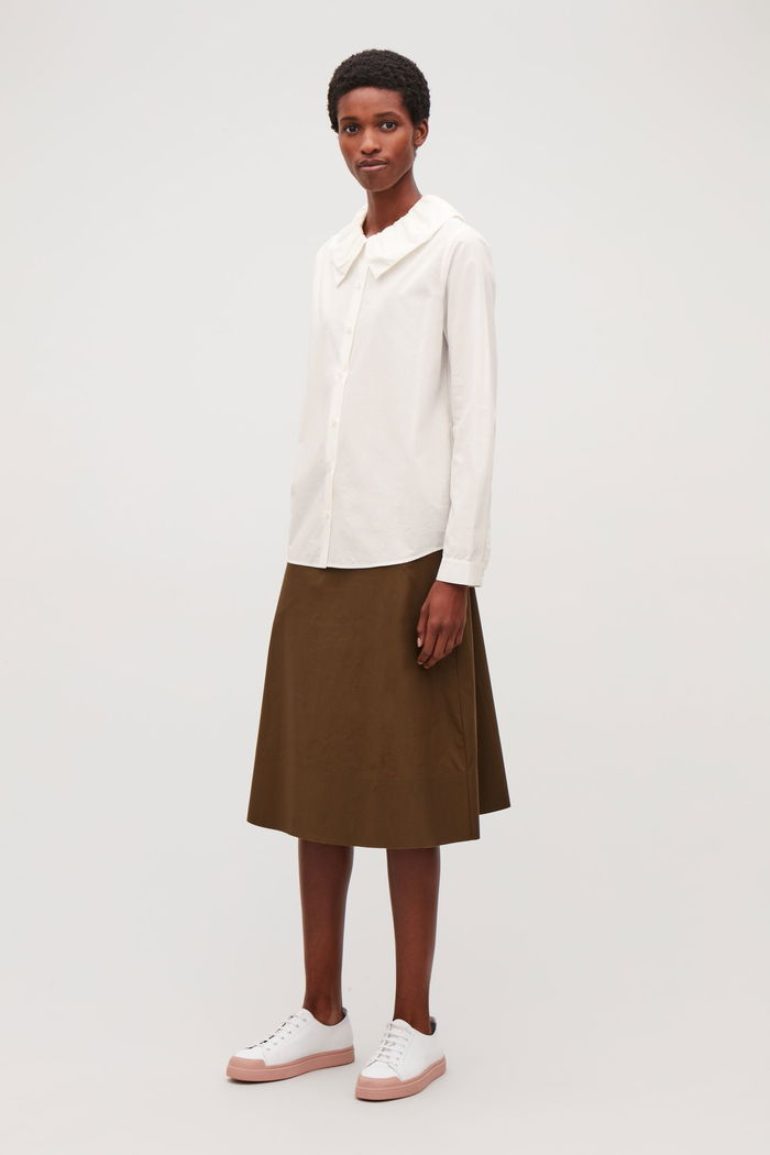 COS Gathered Collar Cotton Shirt | endource