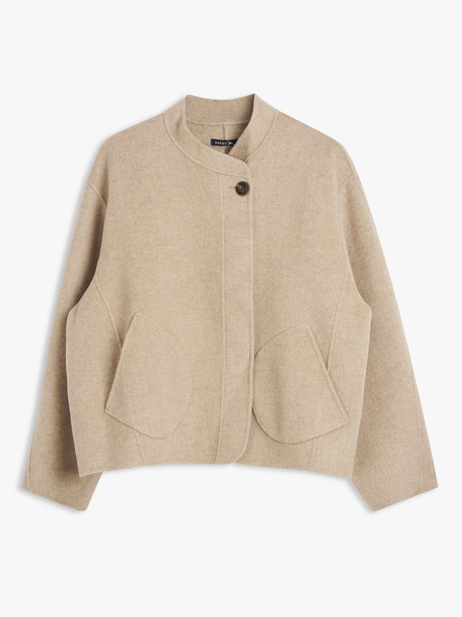 SOEUR Windsor Wool Coat in Neutral | endource