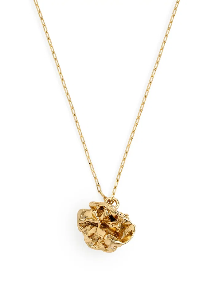 ARKET Long Pendant Necklace in Gold | endource