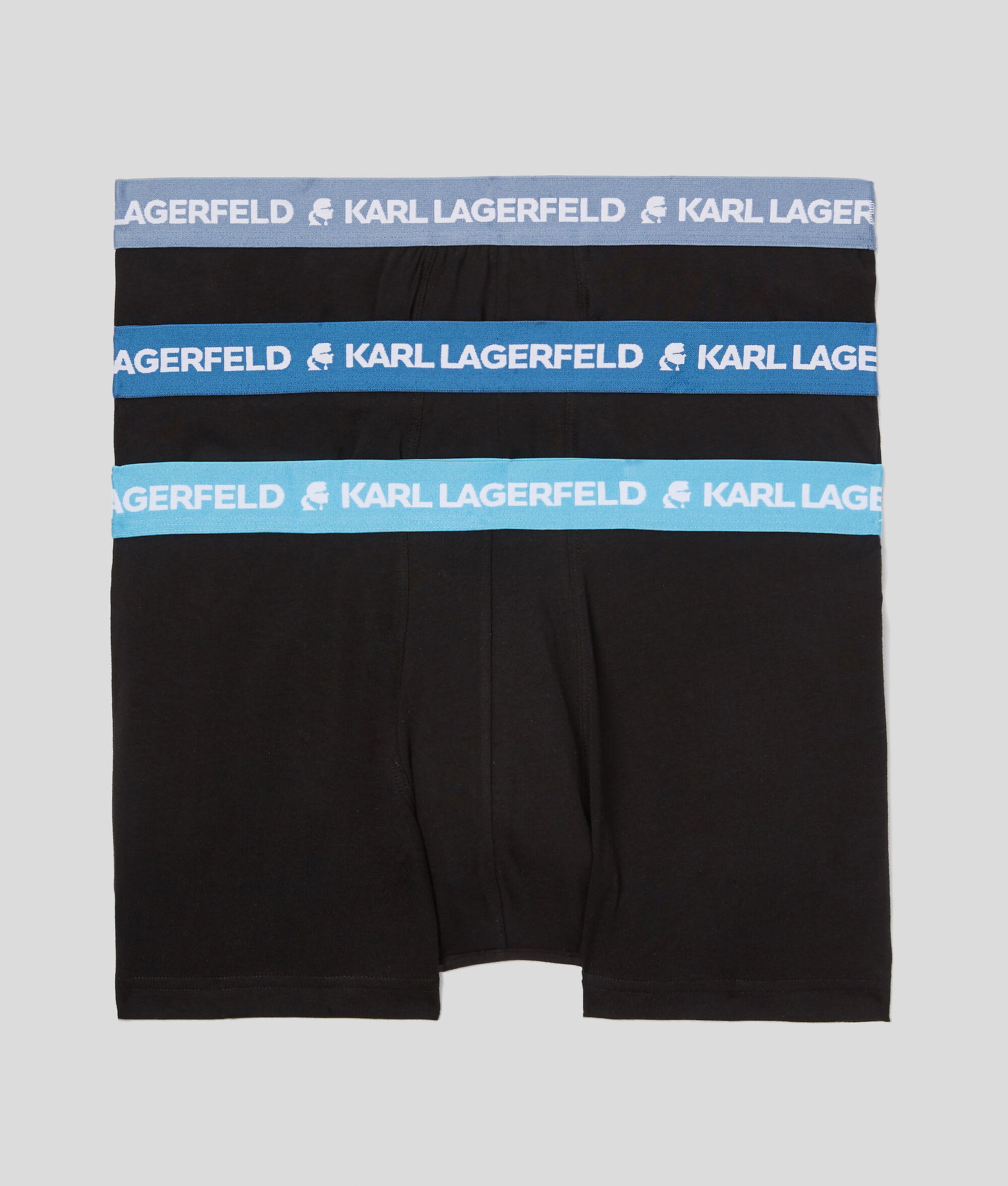 KARL LAGERFELD Karl Logo Trunks - 3 Pack in Blue | Endource